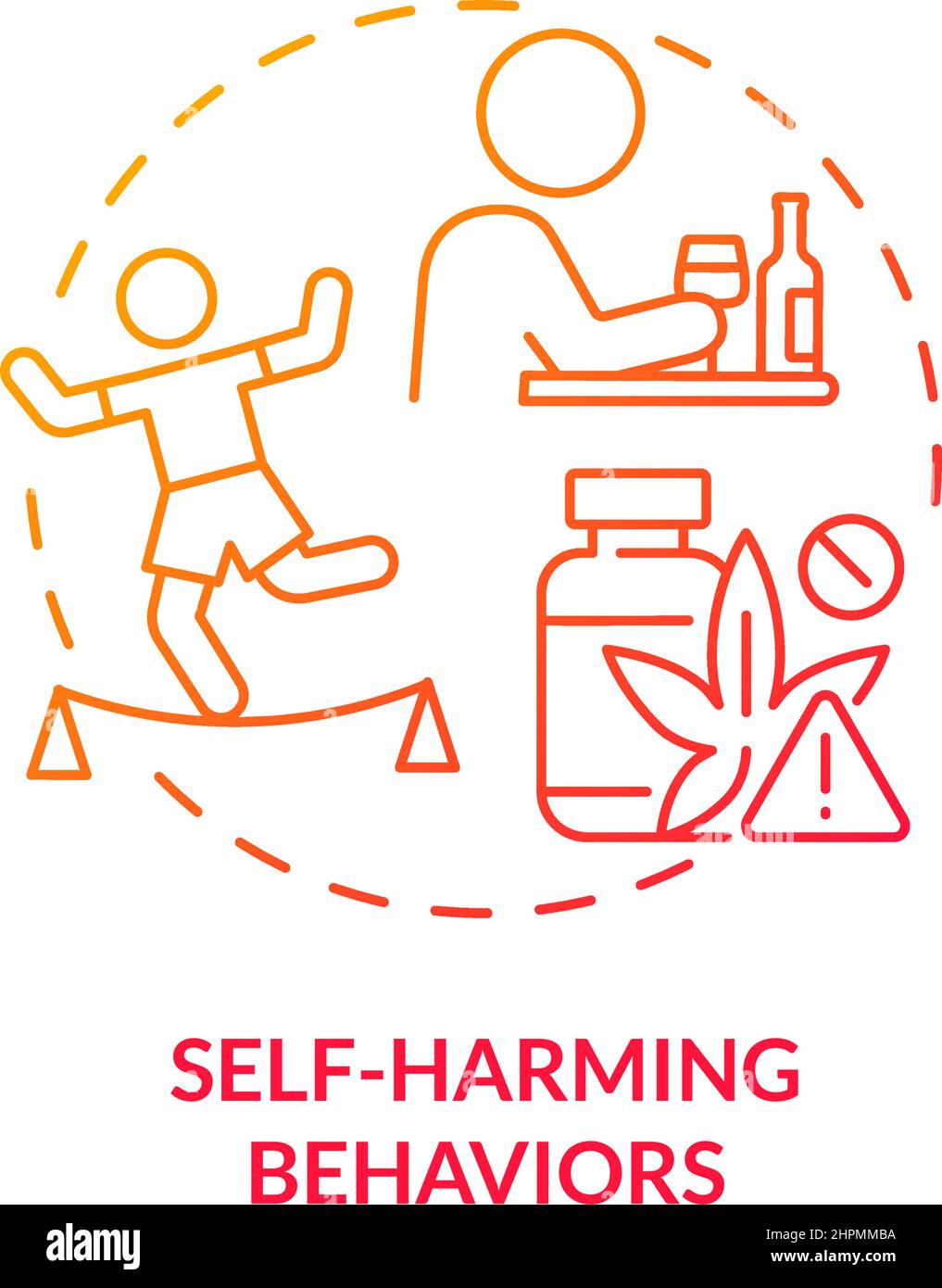 Self harming behaviors red gradient concept icon Stock Vector Image ... Self harming behaviors red gradient concept icon Stock Vector Image ...