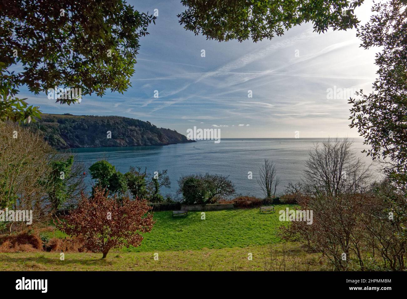 View of Dart Estuary from Southwest Coast Path Near Dartmouth Stock ...
