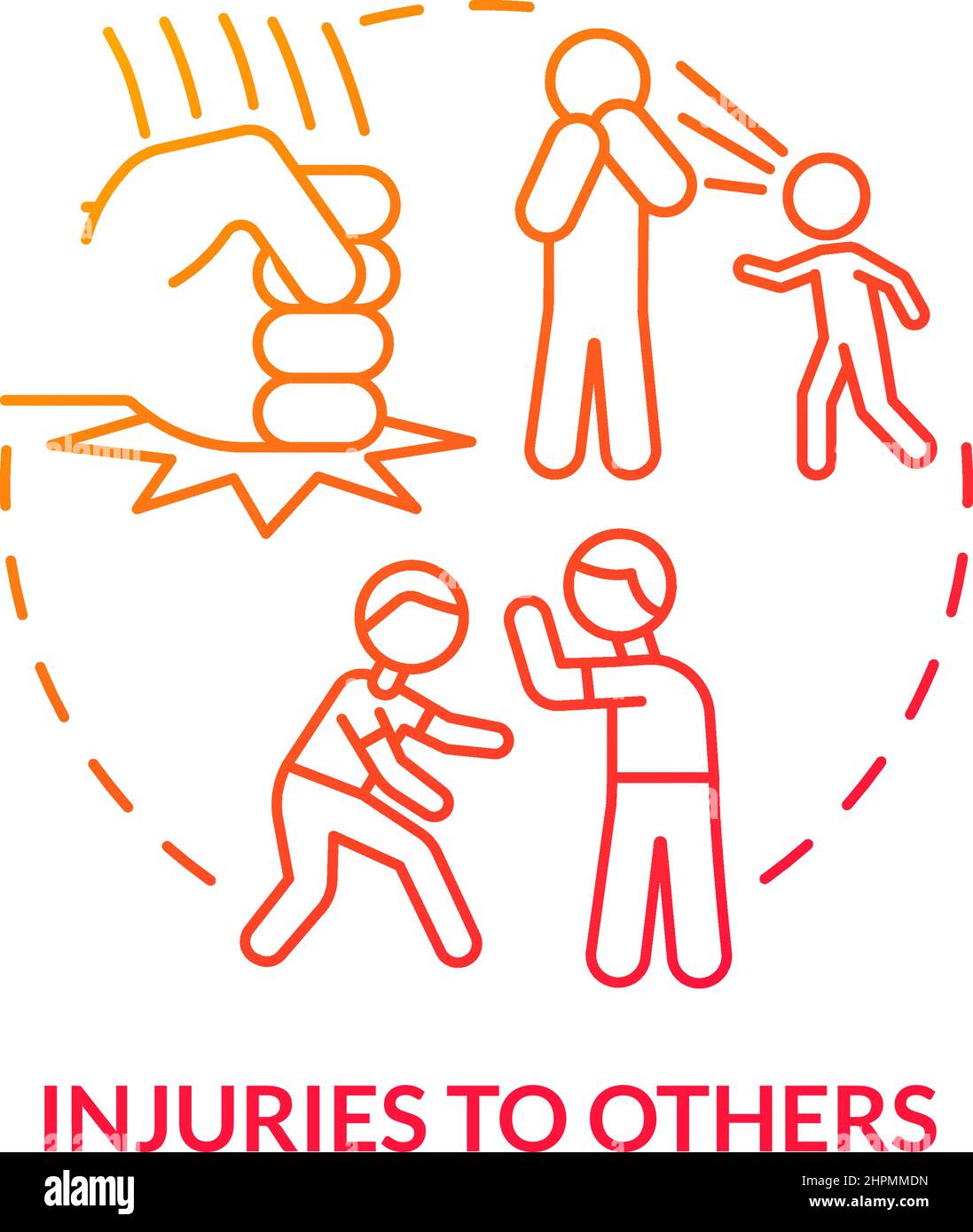 Injuries to others red gradient concept icon Stock Vector Image & Art ...