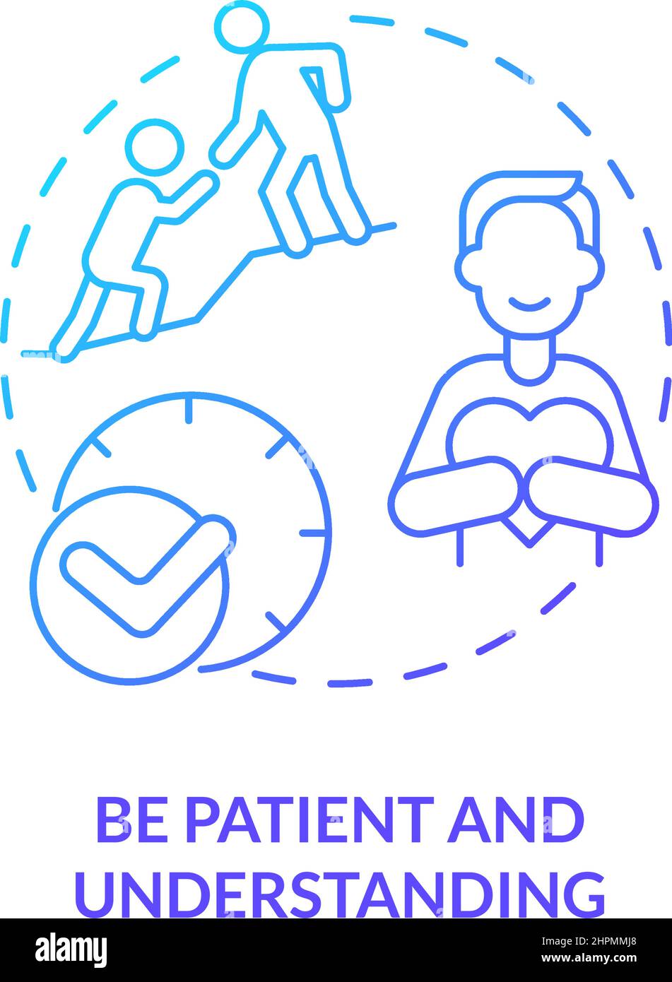 Be patient and understanding blue gradient concept icon Stock Vector ...