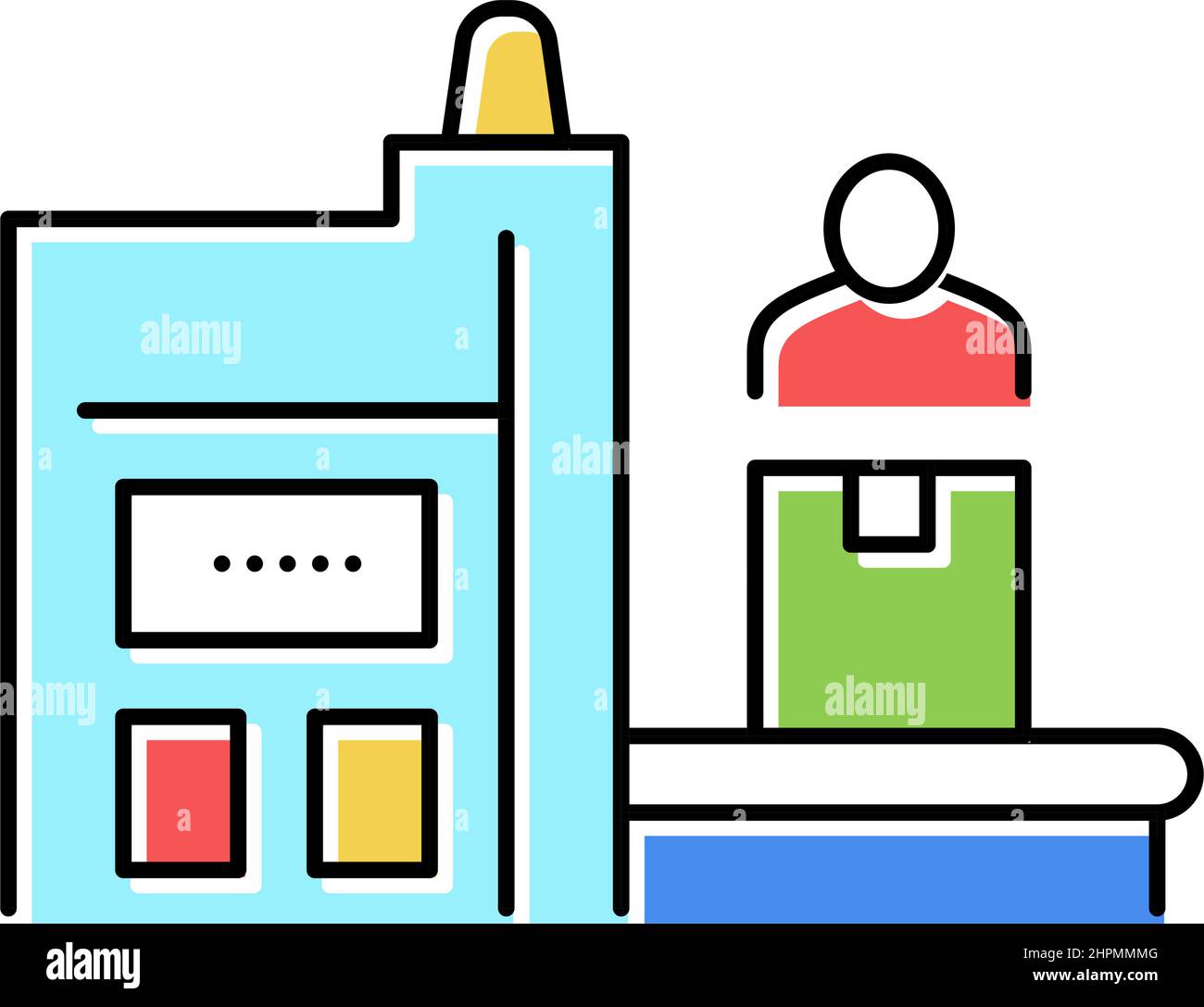 factory manufacturing equipment color icon vector illustration Stock ...