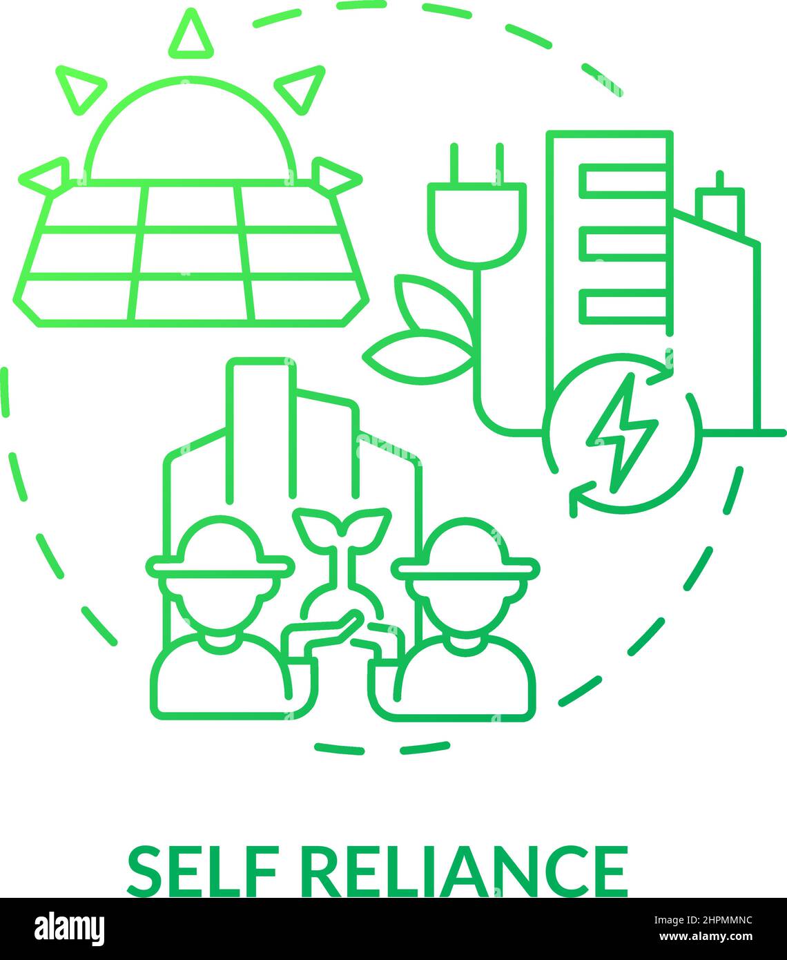 Self reliance green gradient concept icon Stock Vector Image & Art - Alamy