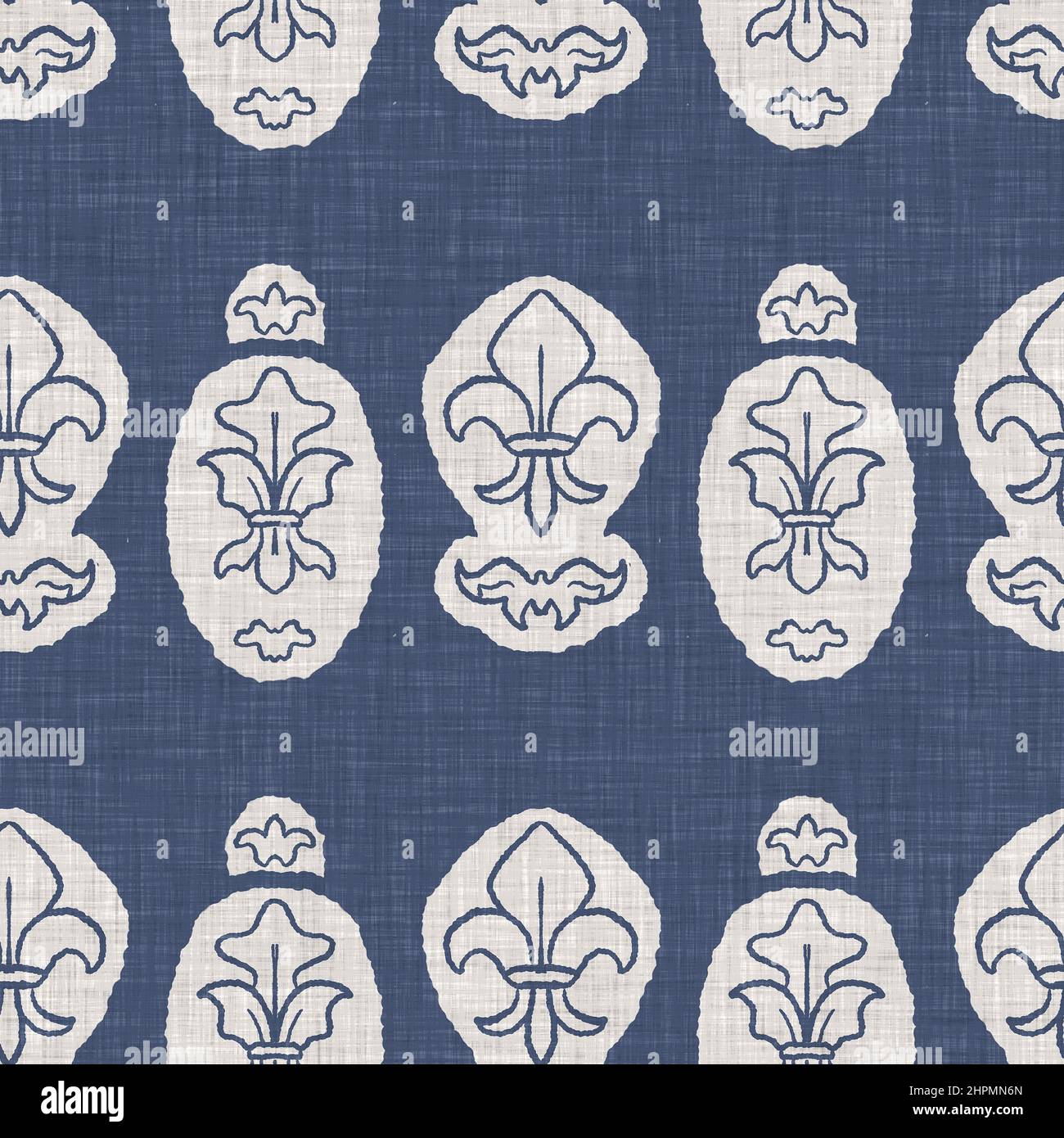 French fleur de lis royal lily seamless pattern. Farmhouse cottage ...
