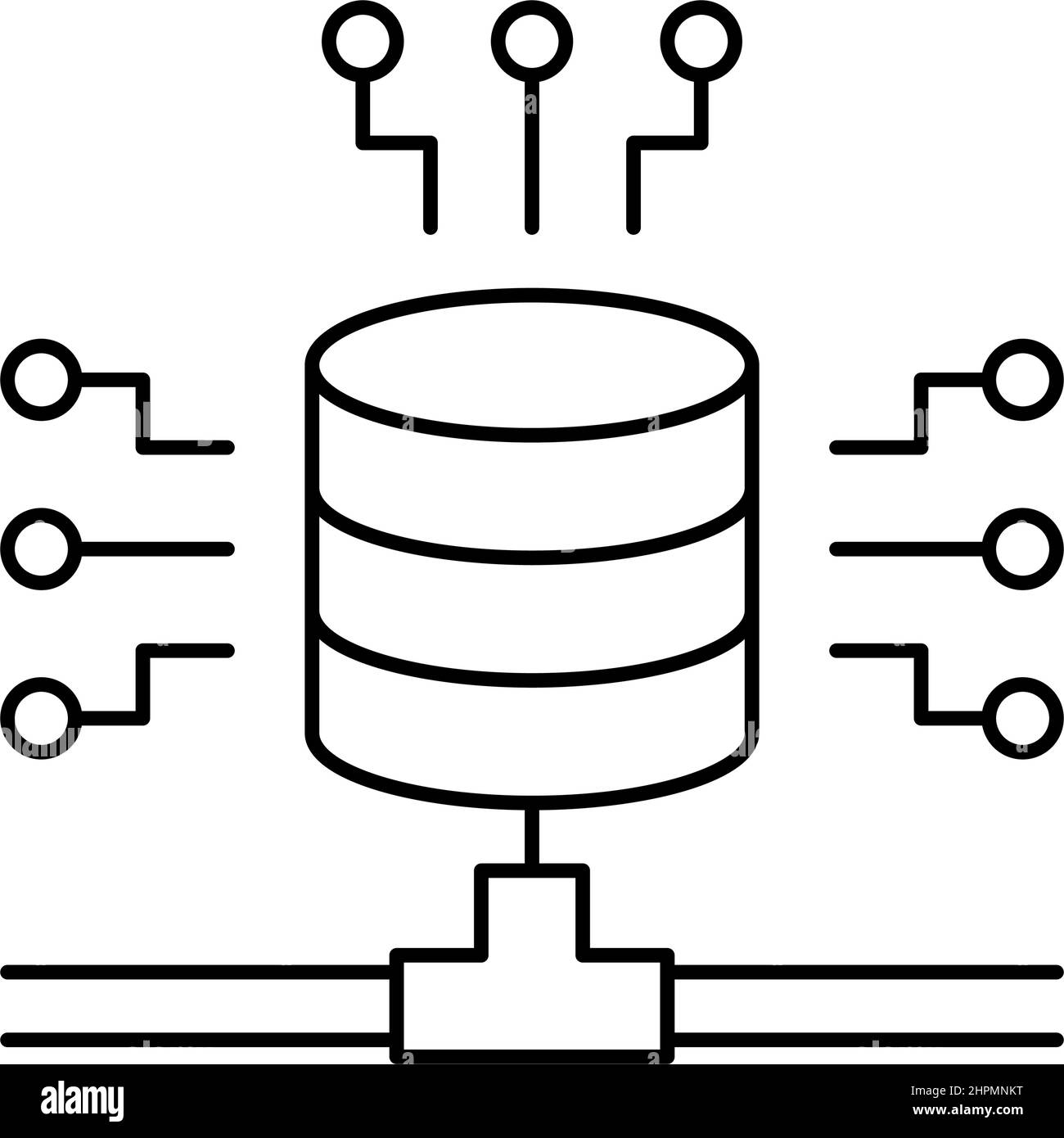 electronic connection digital processing line icon vector illustration ...