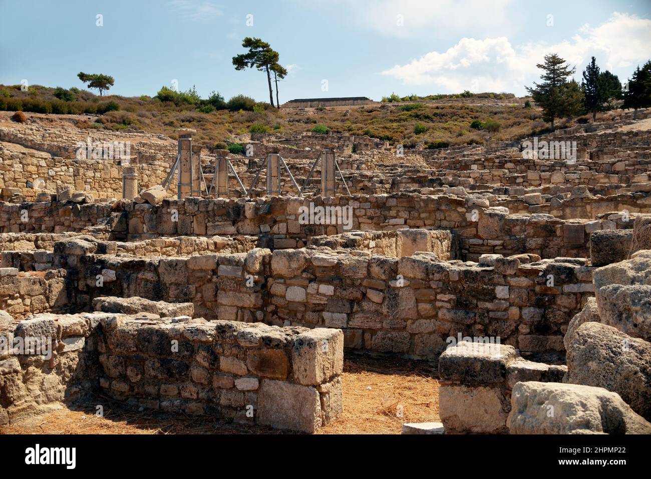Ruins of Hellenistic house in ancient Kamiros archeological site Rhodes ...