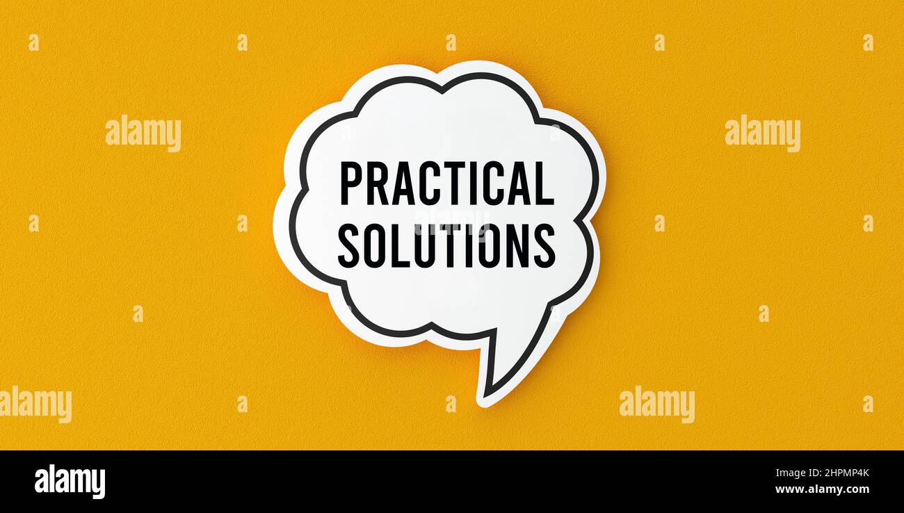 Speech bubble and solution Stock Photo - Alamy
