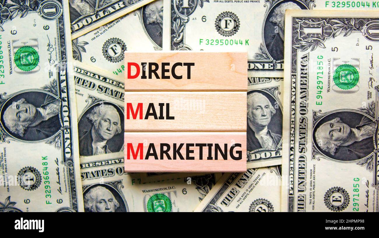 DMM direct mail marketing symbol. Concept words DMM direct mail ...