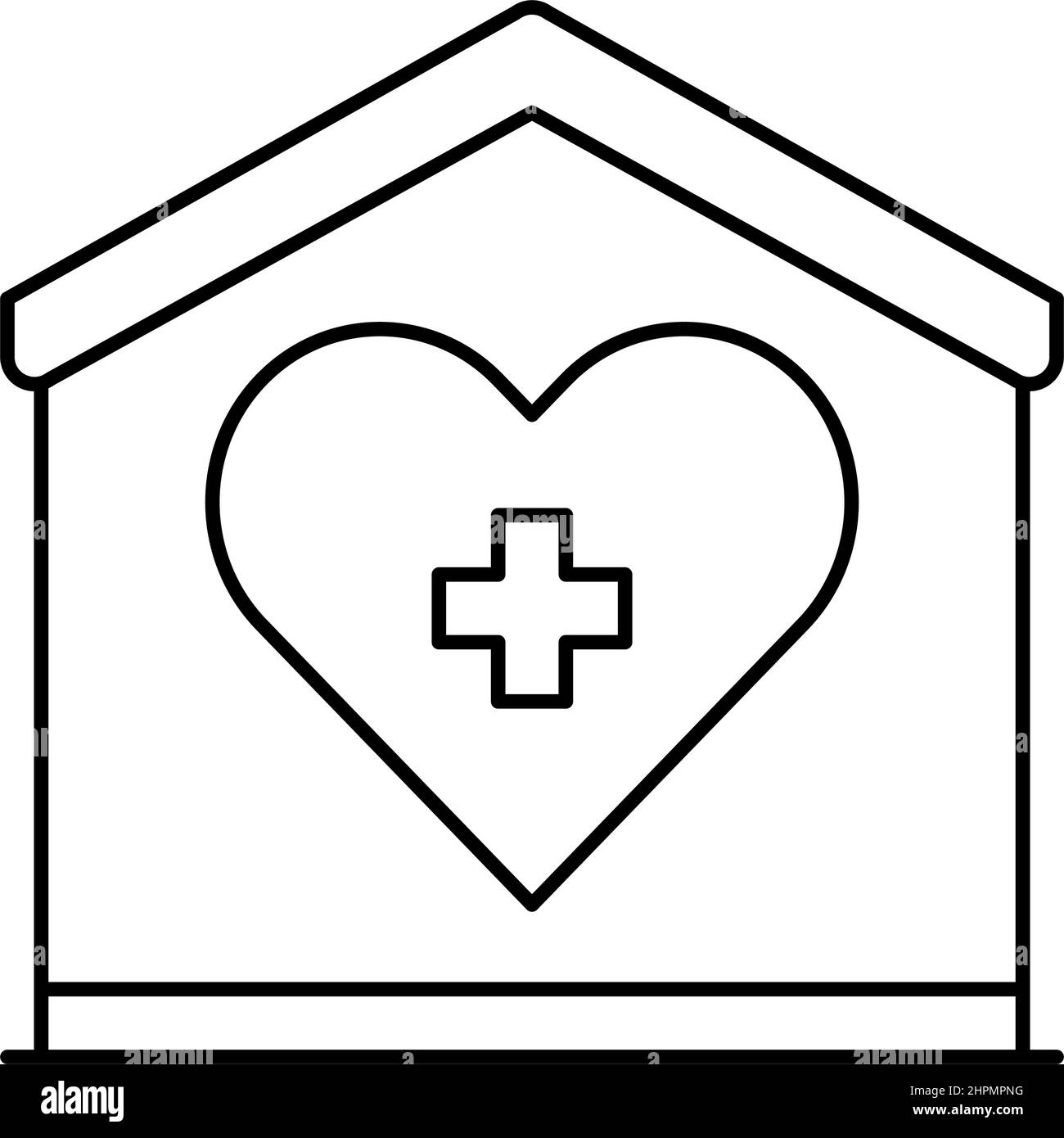home care service line icon vector illustration Stock Vector Image ...