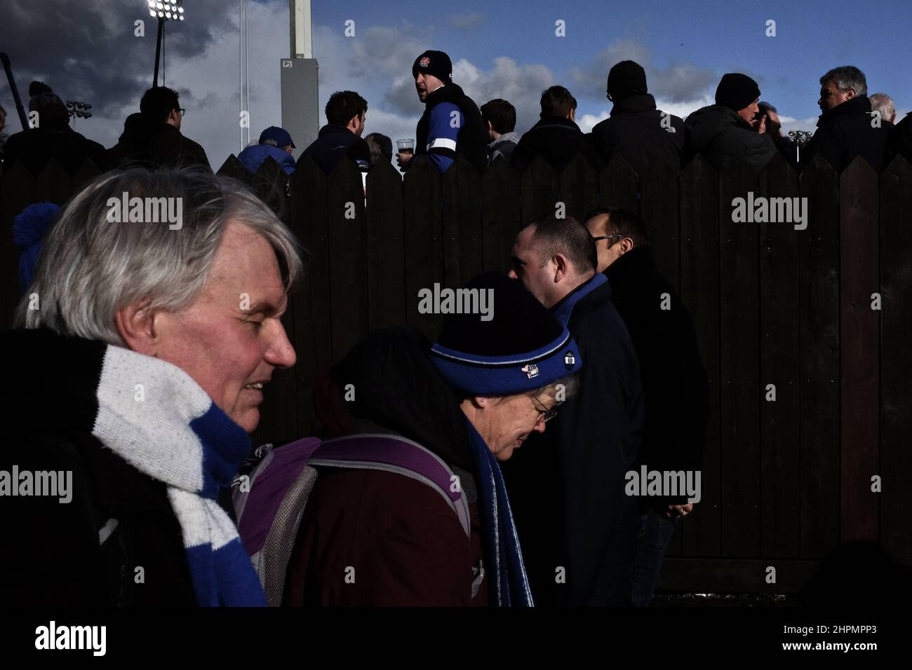 Fans of Bath Rugby on their way to entering the Recreation Ground, "the ...