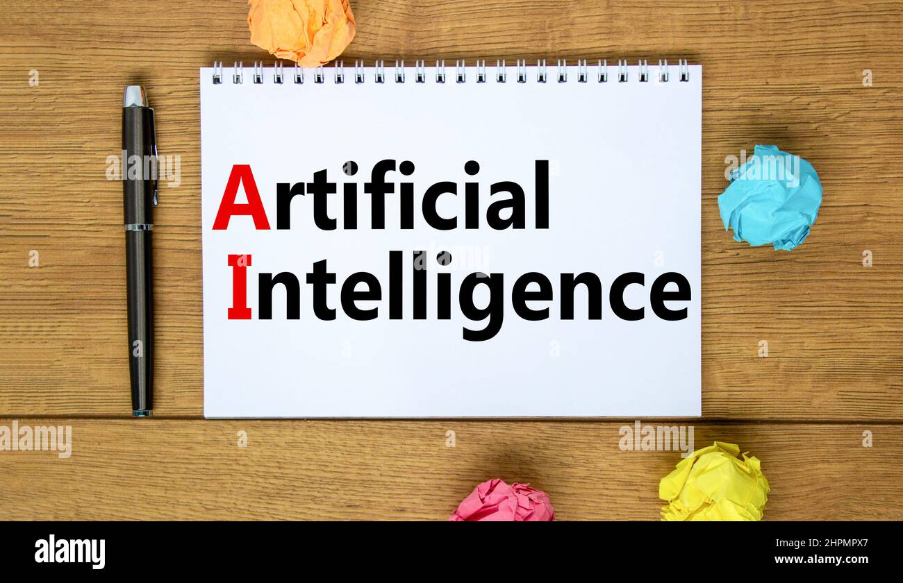 AI artificial intelligence symbol. Words AI artificial intelligence on ...