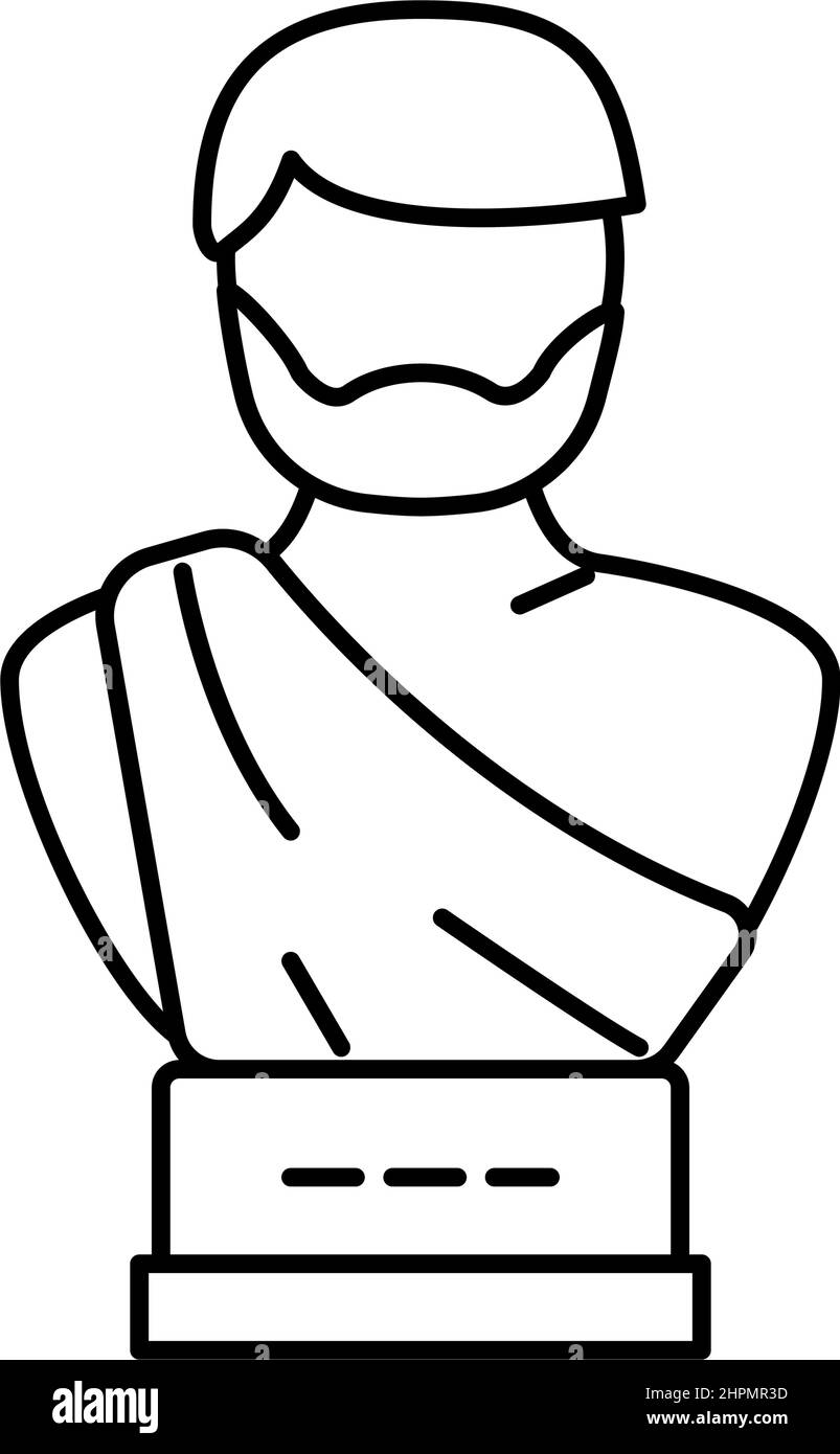 statue ancient rome line icon vector illustration Stock Vector Image ...