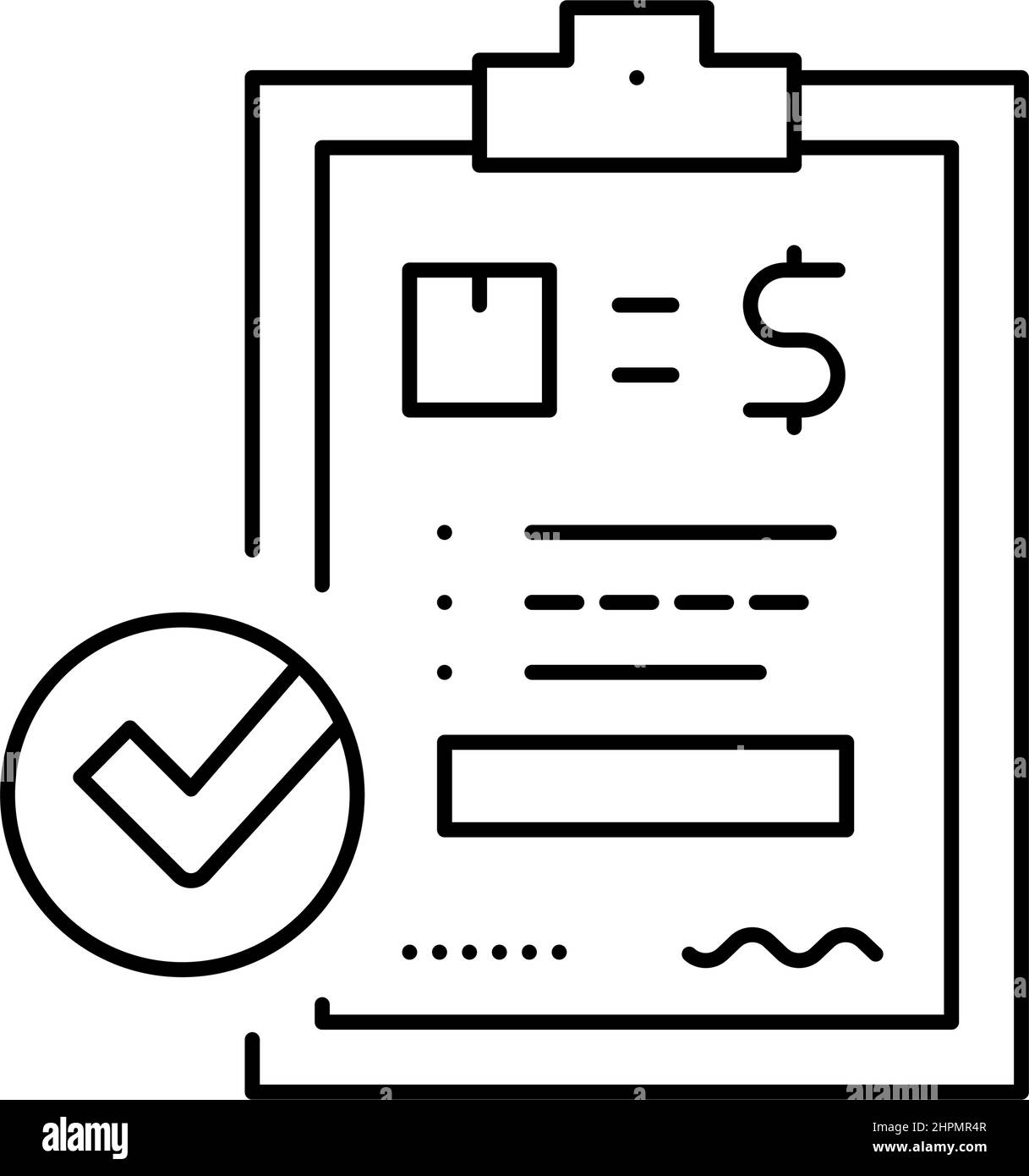 evaluation and contract line icon vector illustration Stock Vector ...