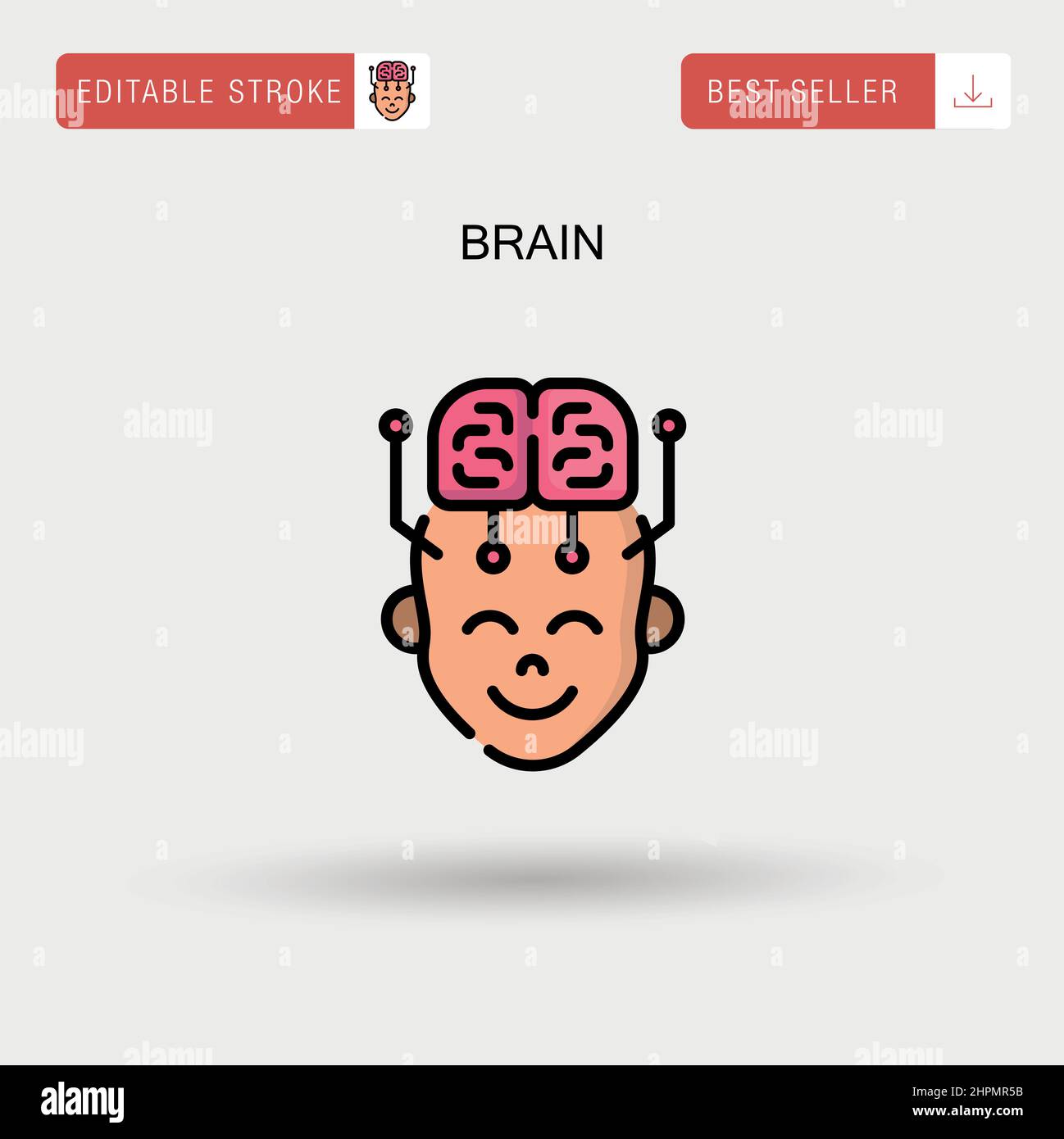 Brain Simple vector icon Stock Vector Image & Art - Alamy