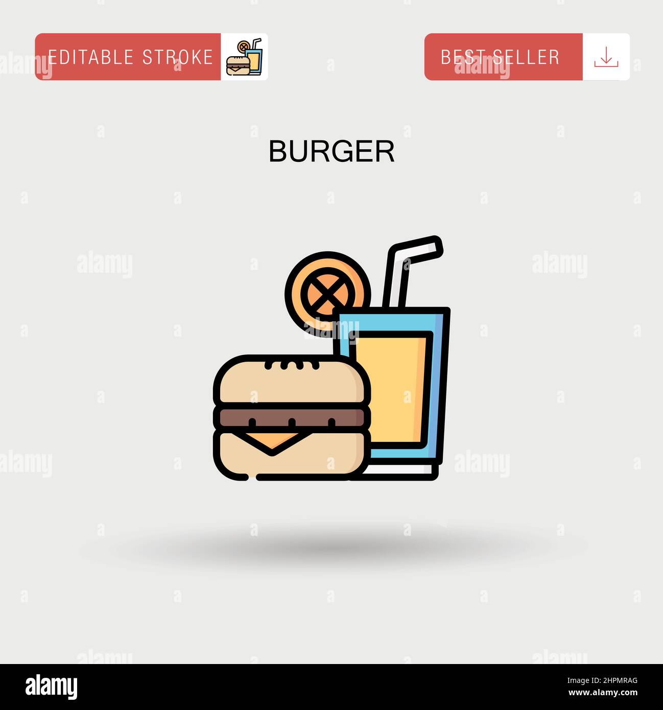Simple burger icon vector Stock Vector Images - Alamy