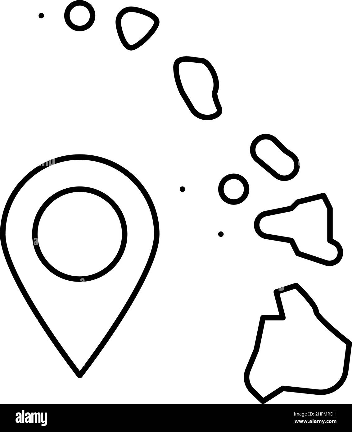 island hawaii map location line icon vector illustration Stock Vector ...