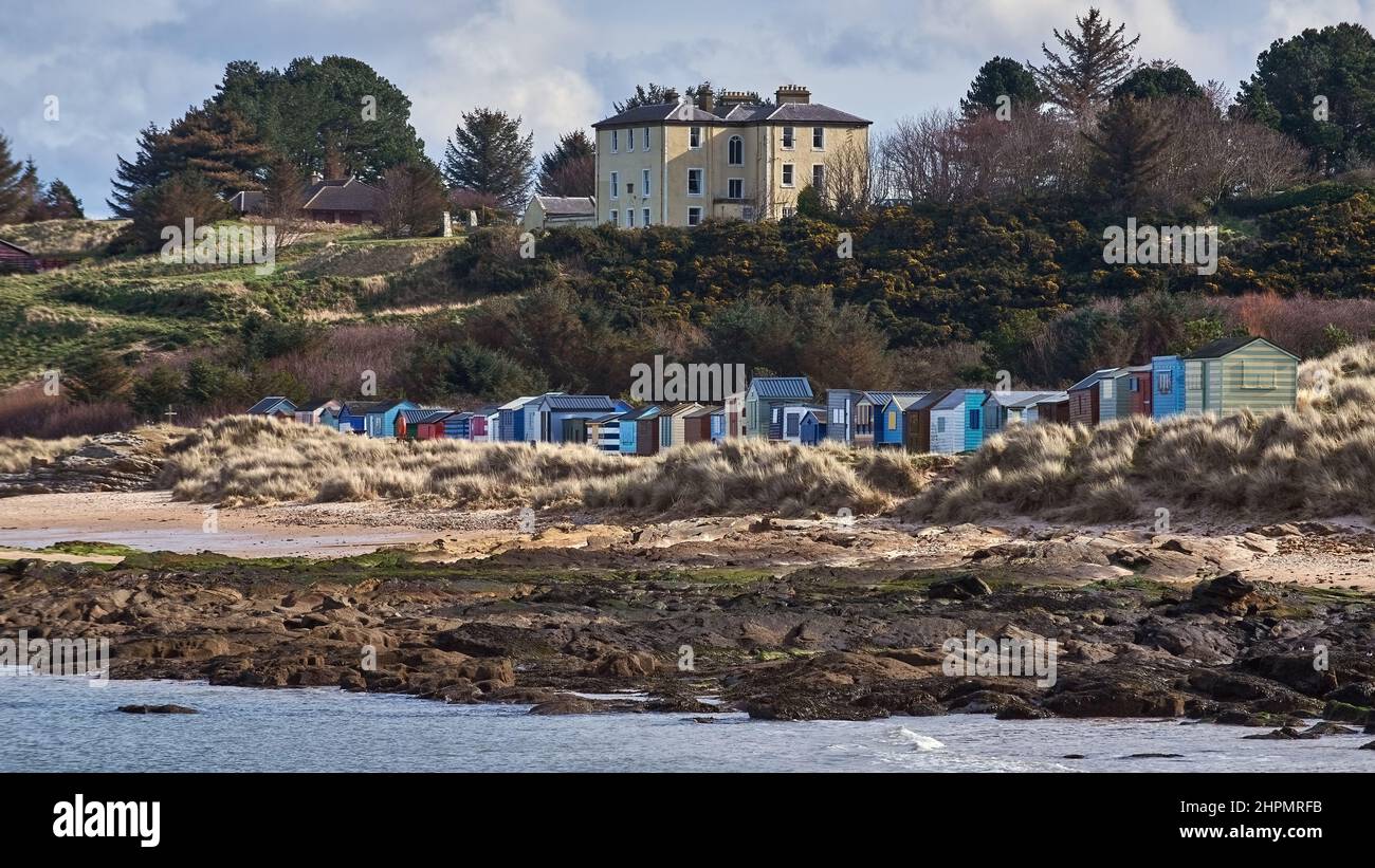 Hopeman beach huts hi-res stock photography and images - Alamy