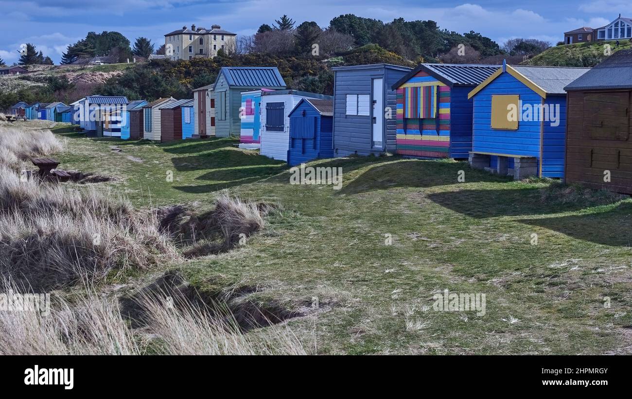 Hopeman beach huts hi-res stock photography and images - Alamy