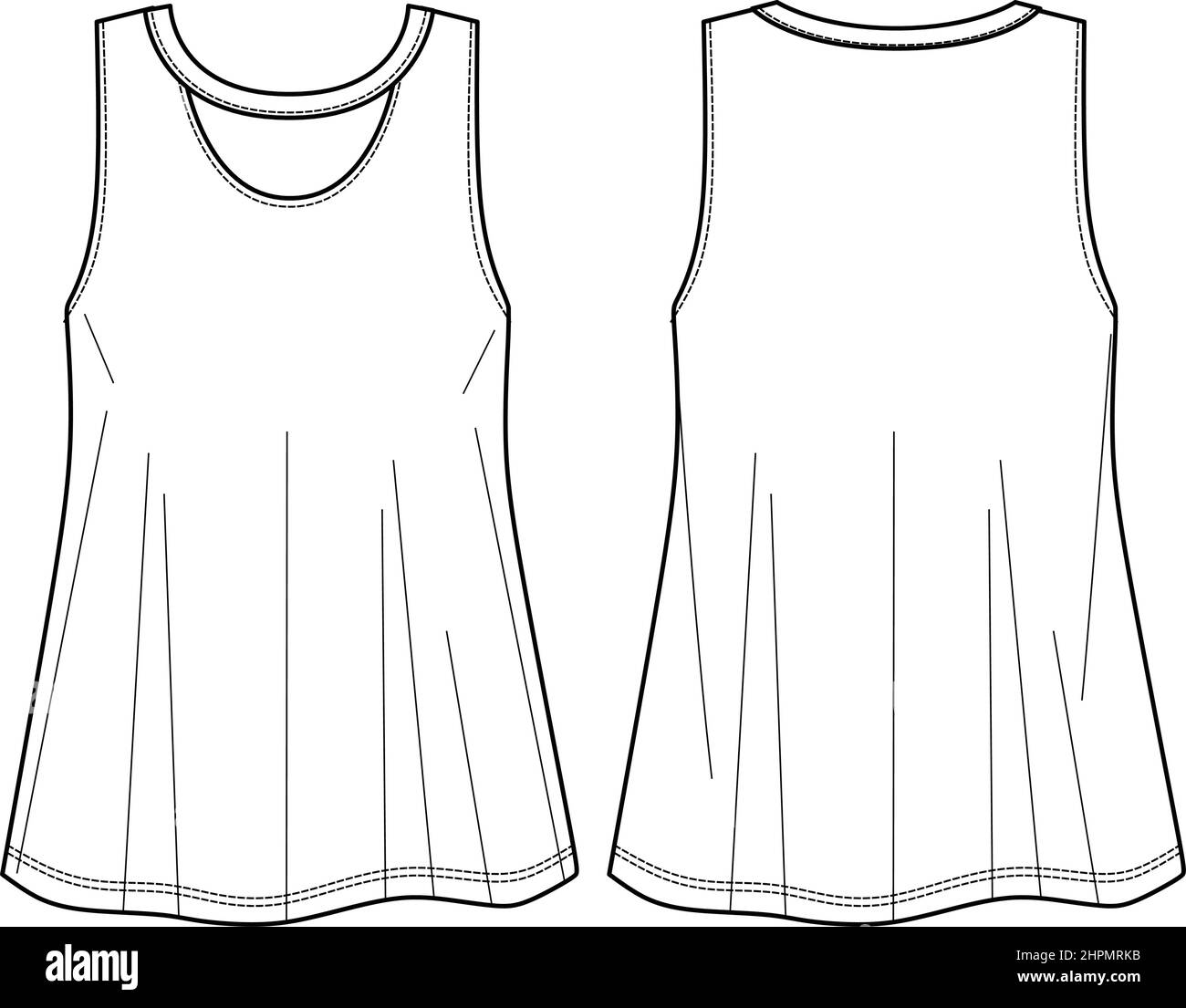 Tank Top Technical Sketch