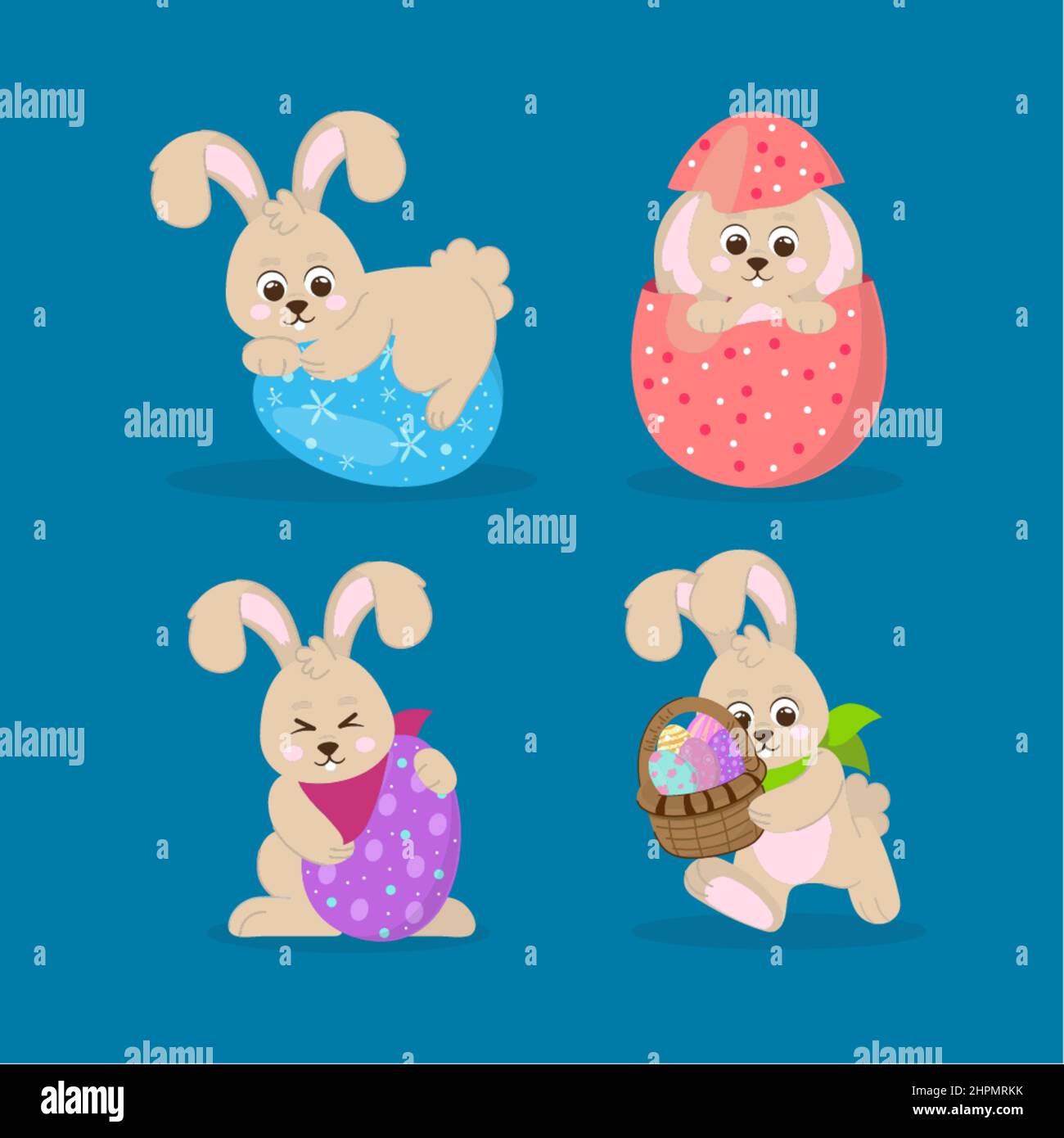 set of easter rabbits Stock Vector Image & Art - Alamy