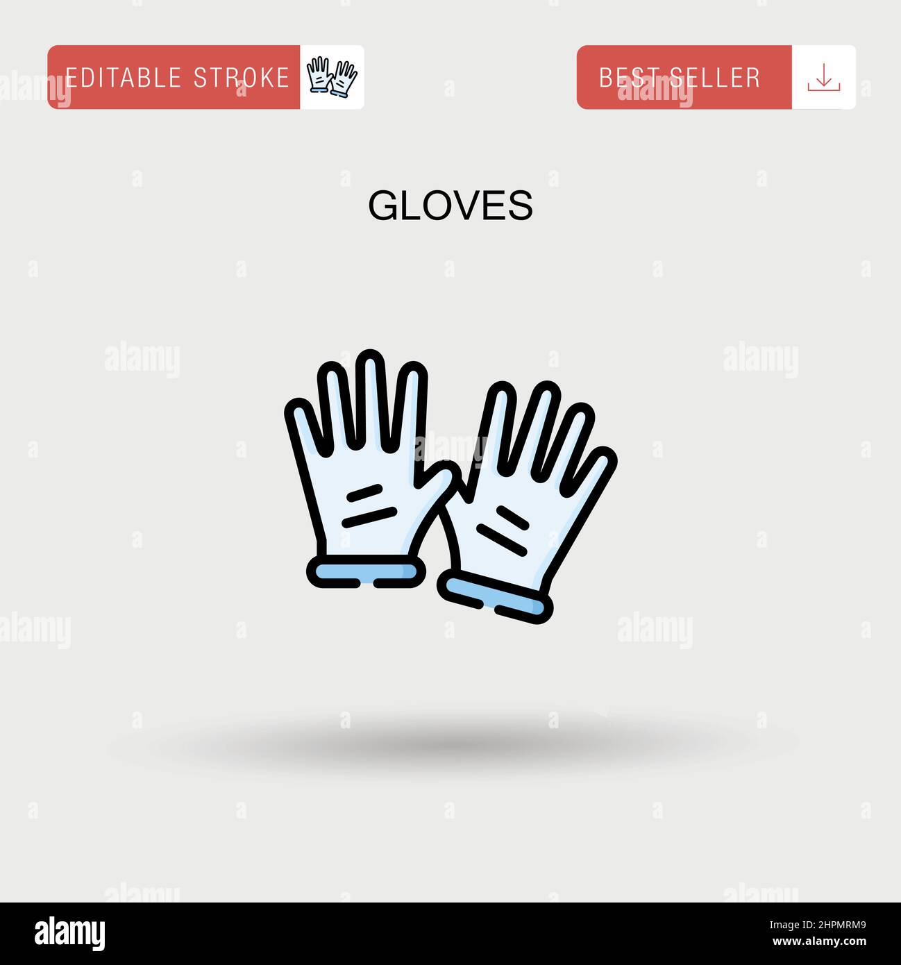 Blue rubber gloves icon isolated Stock Vector Images - Alamy