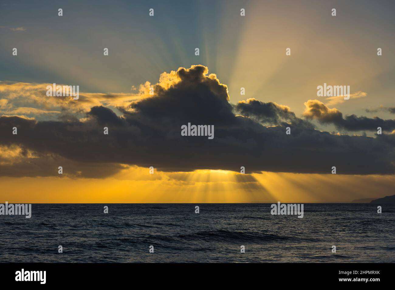 Seatown, Dorset, UK. 22nd February 2022. UK Weather. Beams of sunlight ...