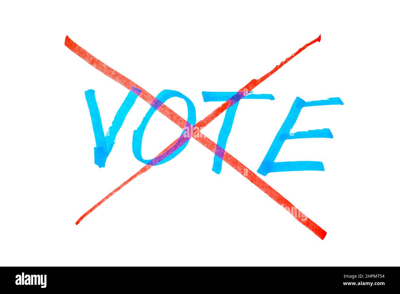Voting is crossed out on a white background. Cancellation, annulment of ...