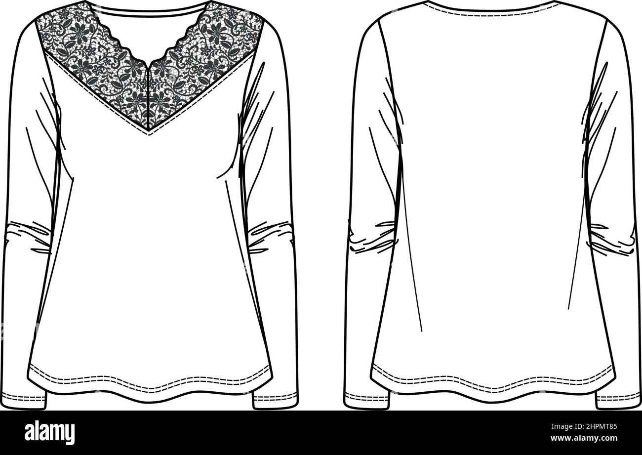 White lace blouse top Black and White Stock Photos & Images - Alamy