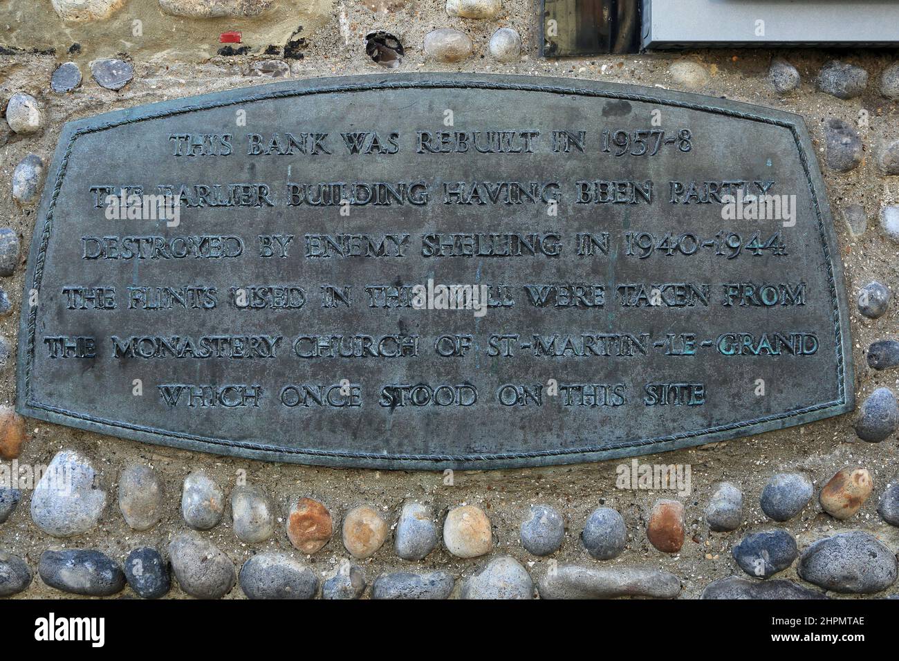 Plaque on wall of Nat West bank on Canon Street, Dover, Kent, England ...