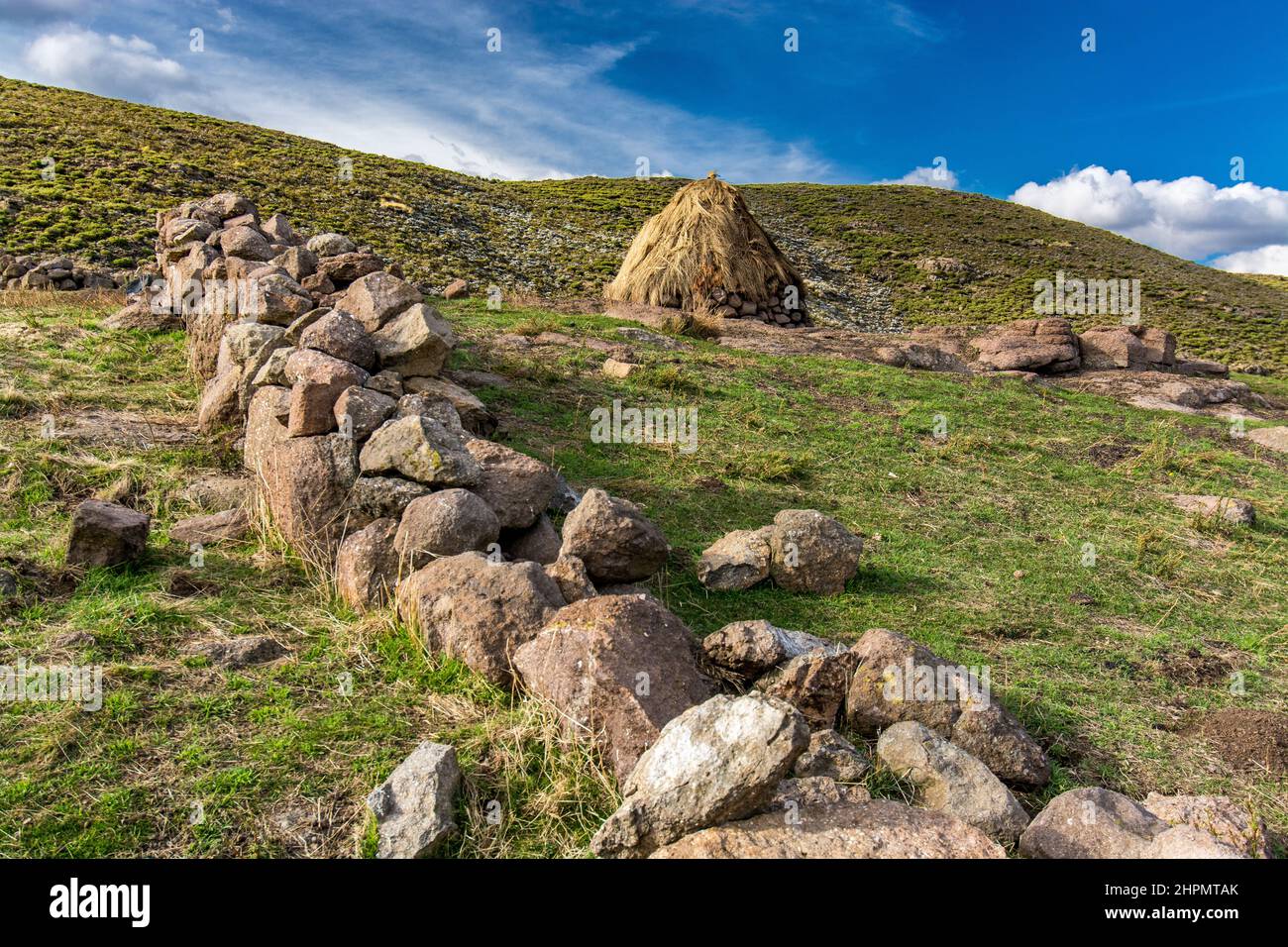 Travel to Lesotho. A rondavel, the traditional hut of Basotho shepherds ...