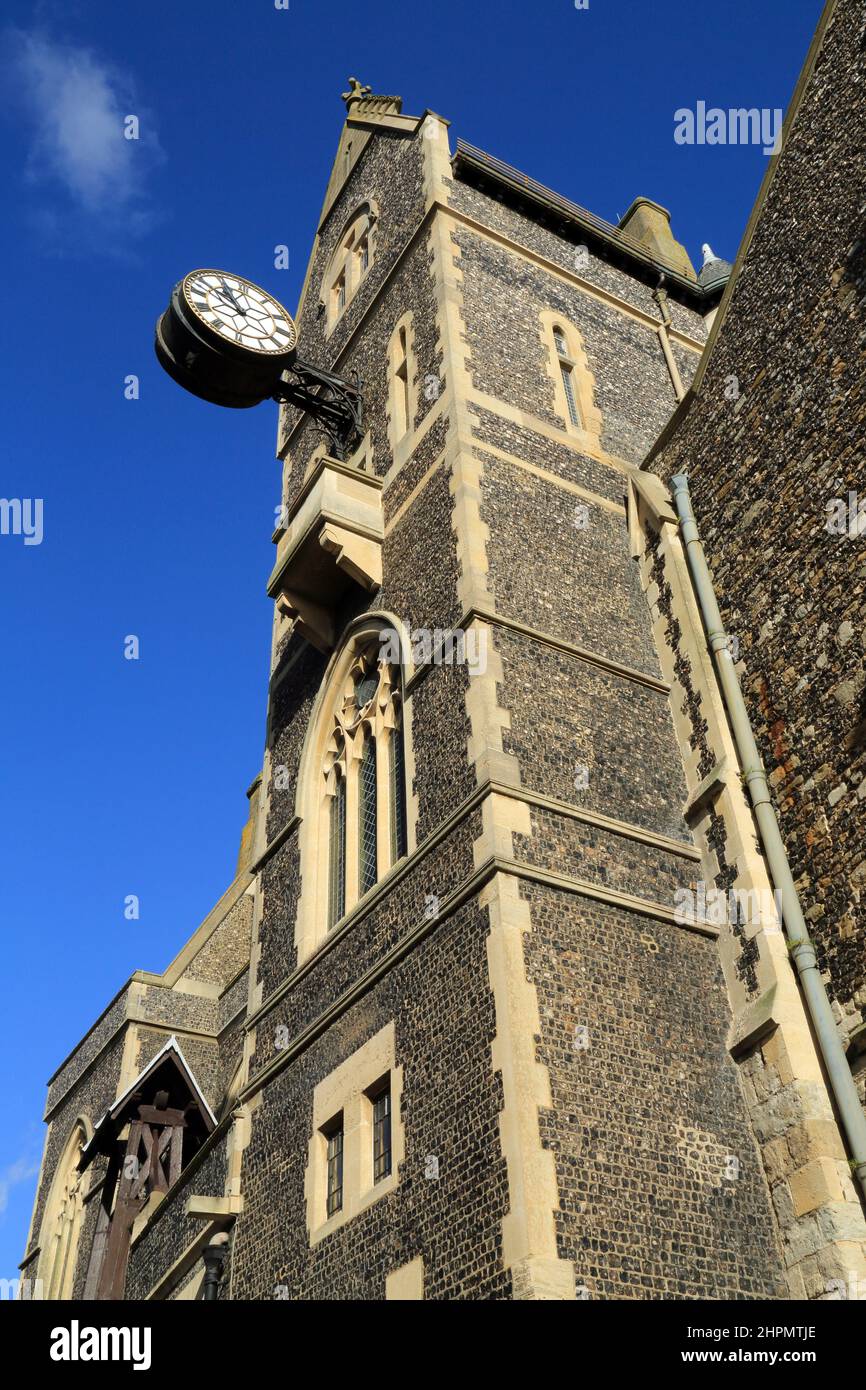 clock tower on Maison Dieu historic building in High Street, Dover ...