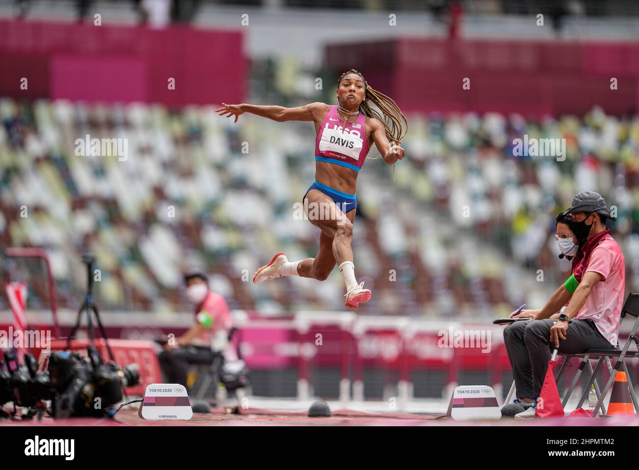 Tara Davis participating in the Tokyo 2020 Olympic Games in the long ...
