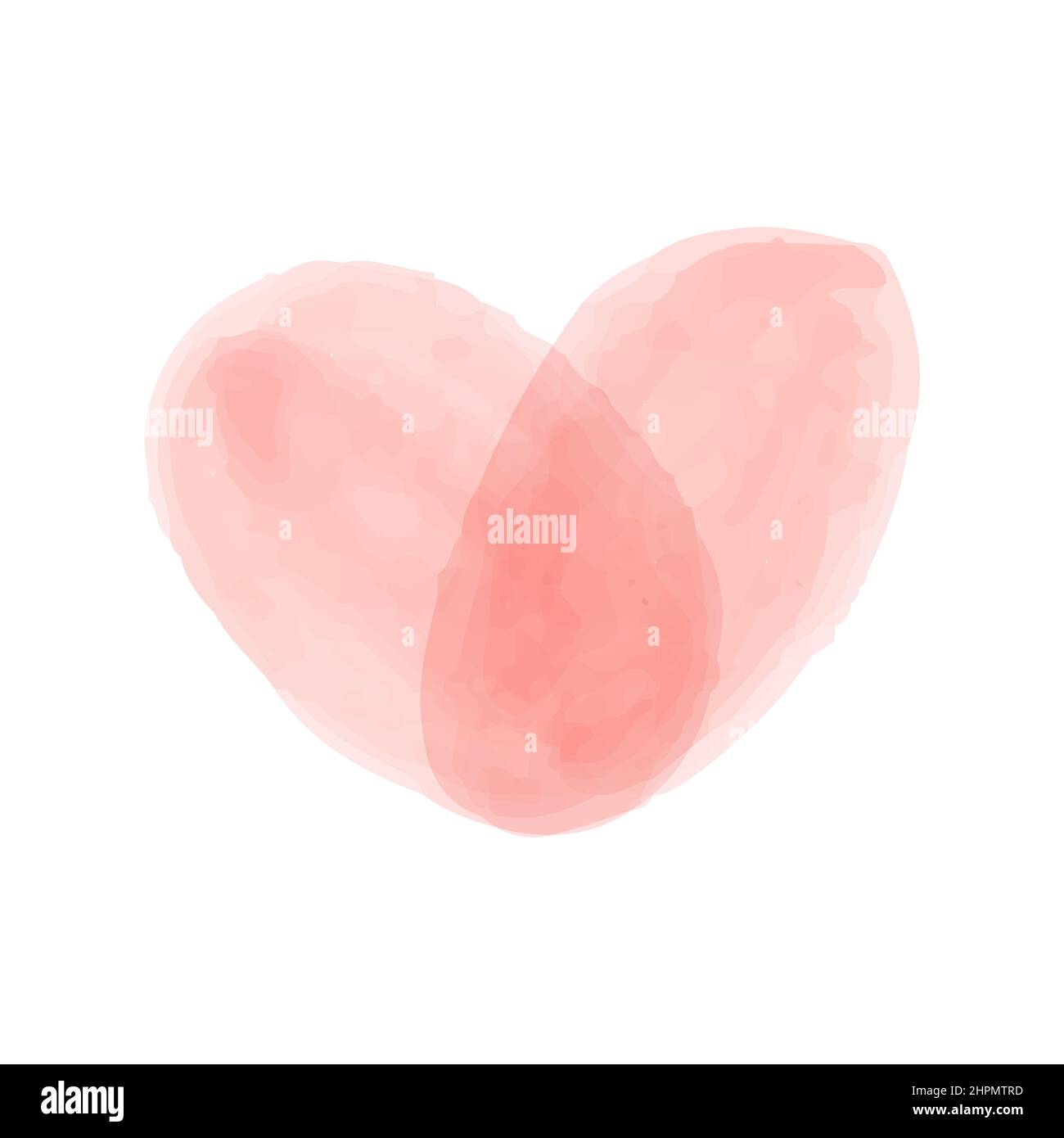 Heart shape color stain. Love symbol. Hand drawn with marker. Peach ...