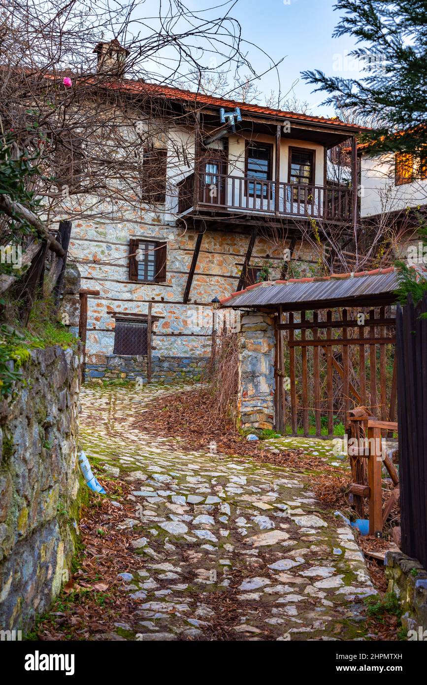 The old historical village of Palaios Panteleimonas near Platamonas ...