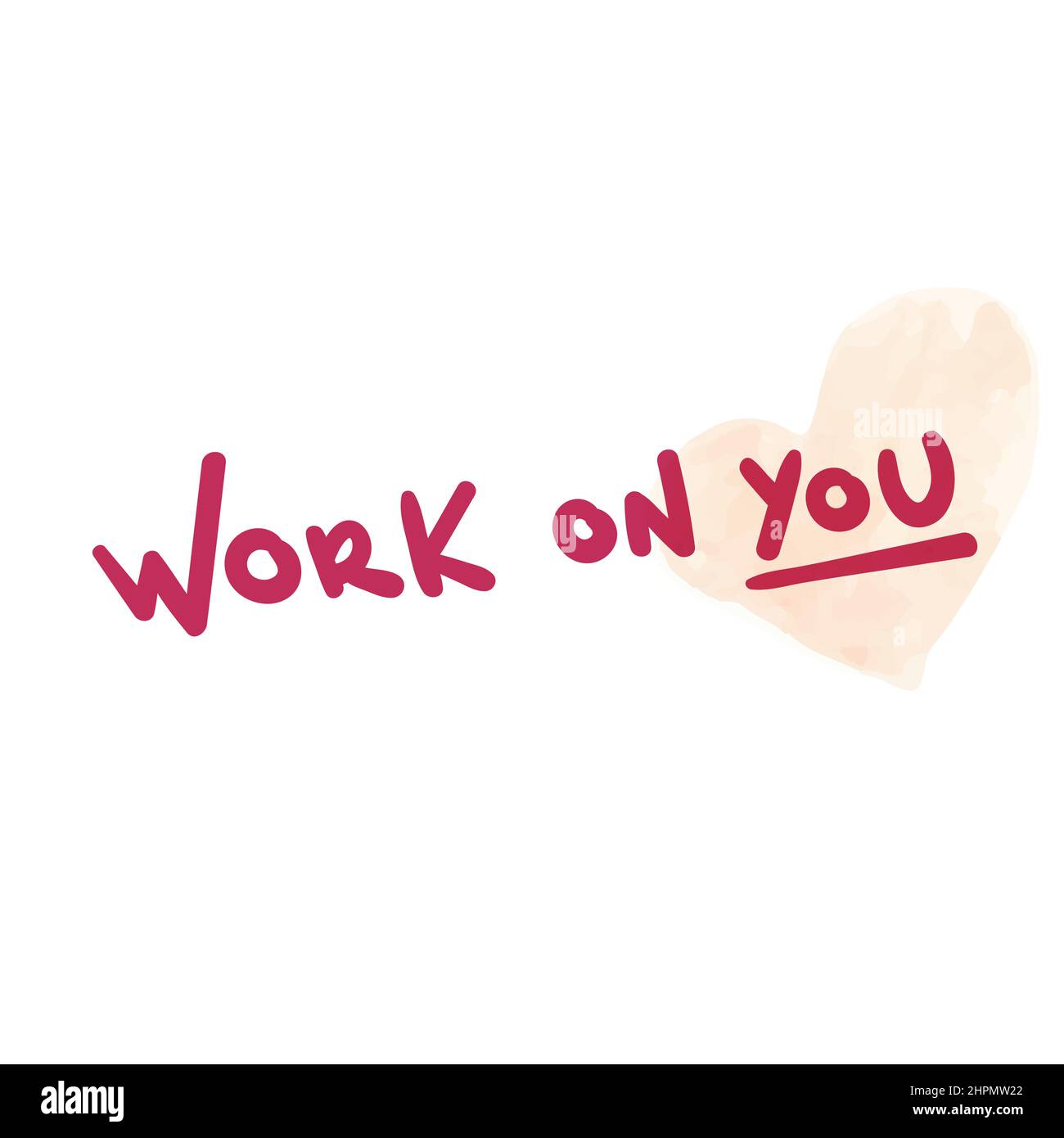 Work on you lettering. Hand drawn with marker. Burgundy color. Vector ...