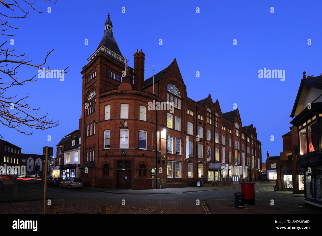 Dusk, the Harborough District Council offices, Market Harborough town ...