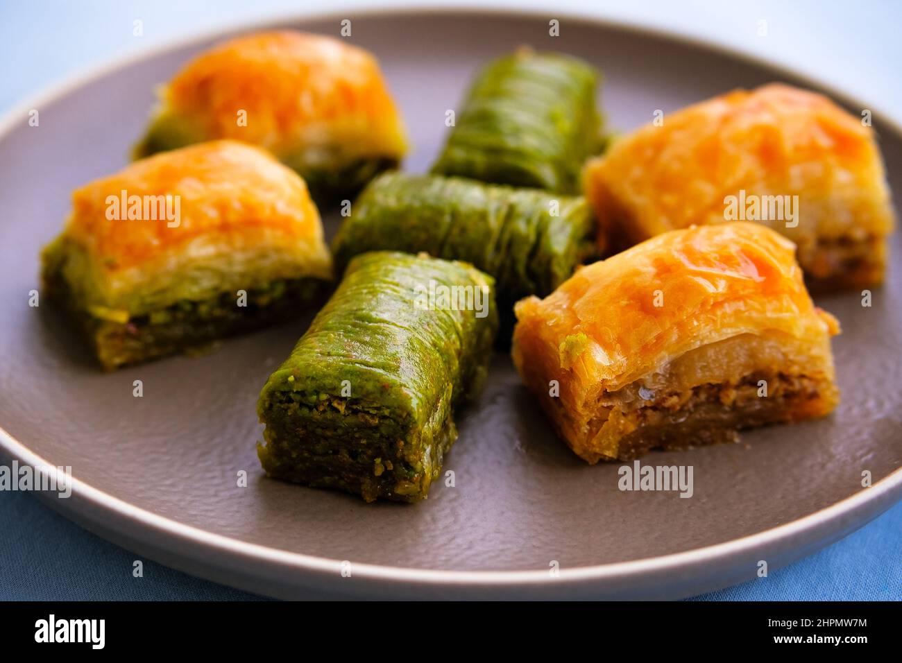 Baklava, traditional middle eastern, Turkish and Arabic sweet desert ...