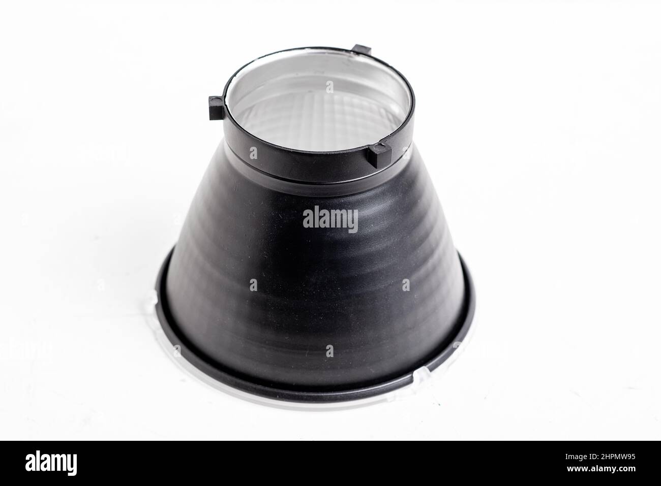 Standard reflector on a white background. Attachment for studio flash ...