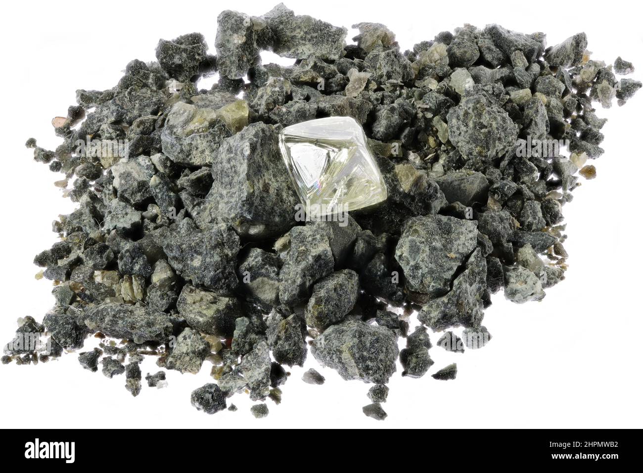 natural 0.55 ct octahedral diamond from South Africa in kimberlite ...