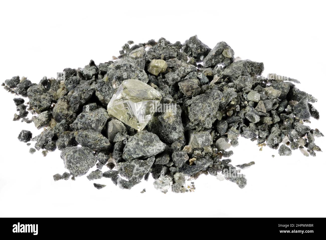 natural 0.55 ct octahedral diamond from South Africa in kimberlite ...