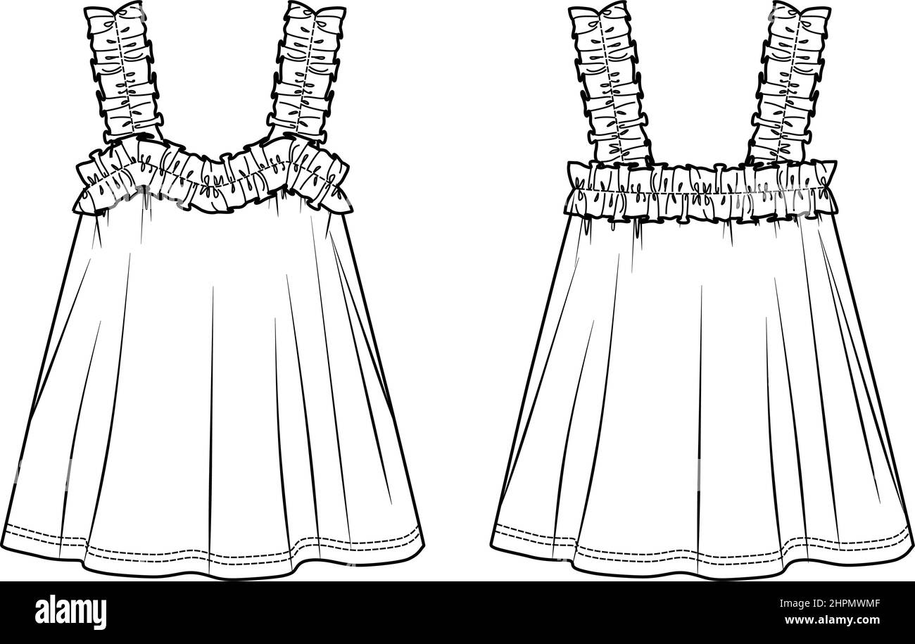 Vector sleeveless top with ruffles fashion CAD, woman tank top with ...