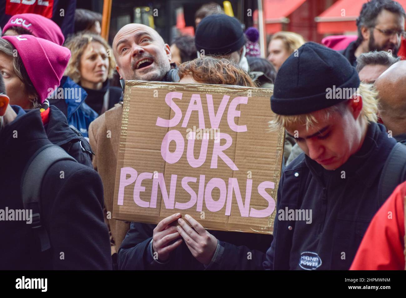 London, England, UK. 22nd Feb, 2022. Protesters outside USS ...