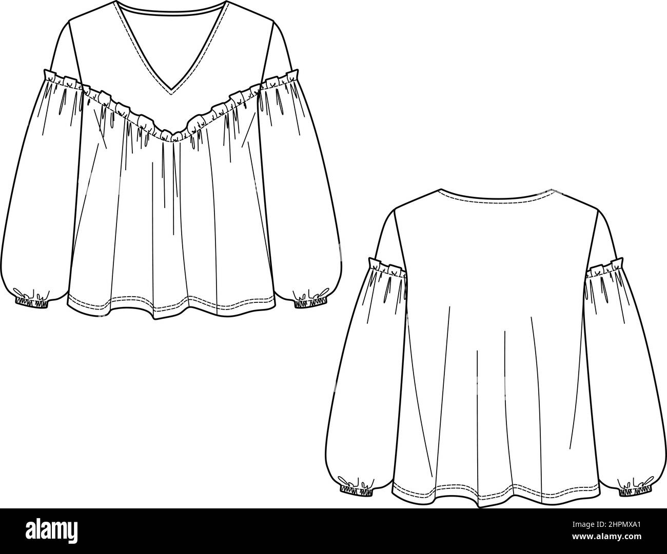 White ruffle detail Stock Vector Images - Alamy