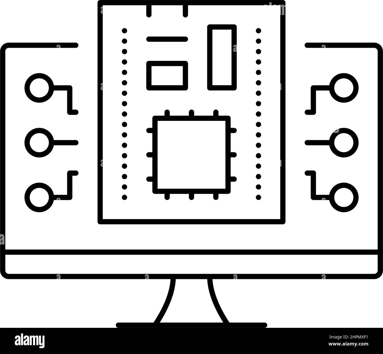 firmware software line icon vector illustration Stock Vector Image ...