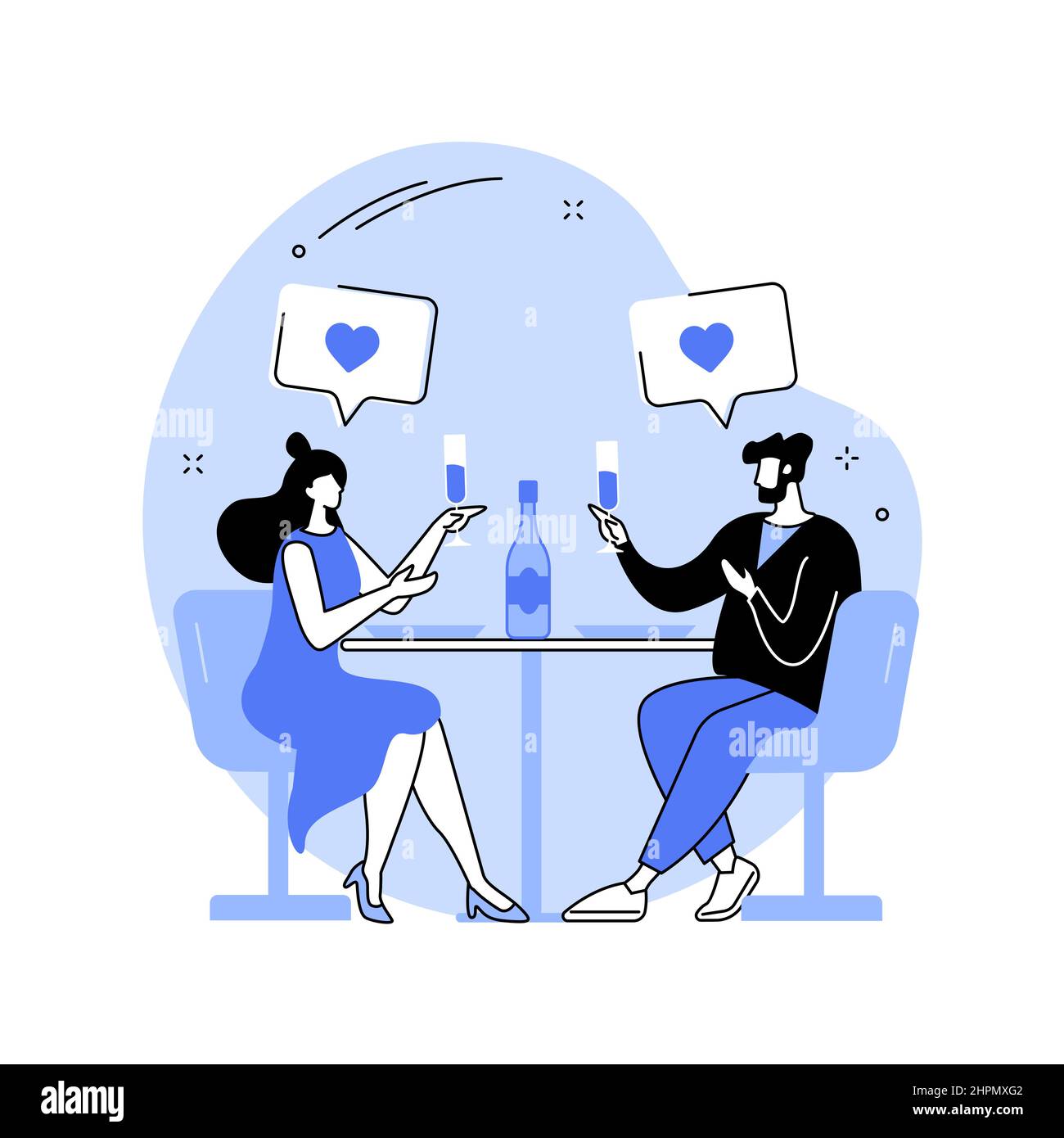 Romantic date abstract concept vector illustration Stock Vector Image ...