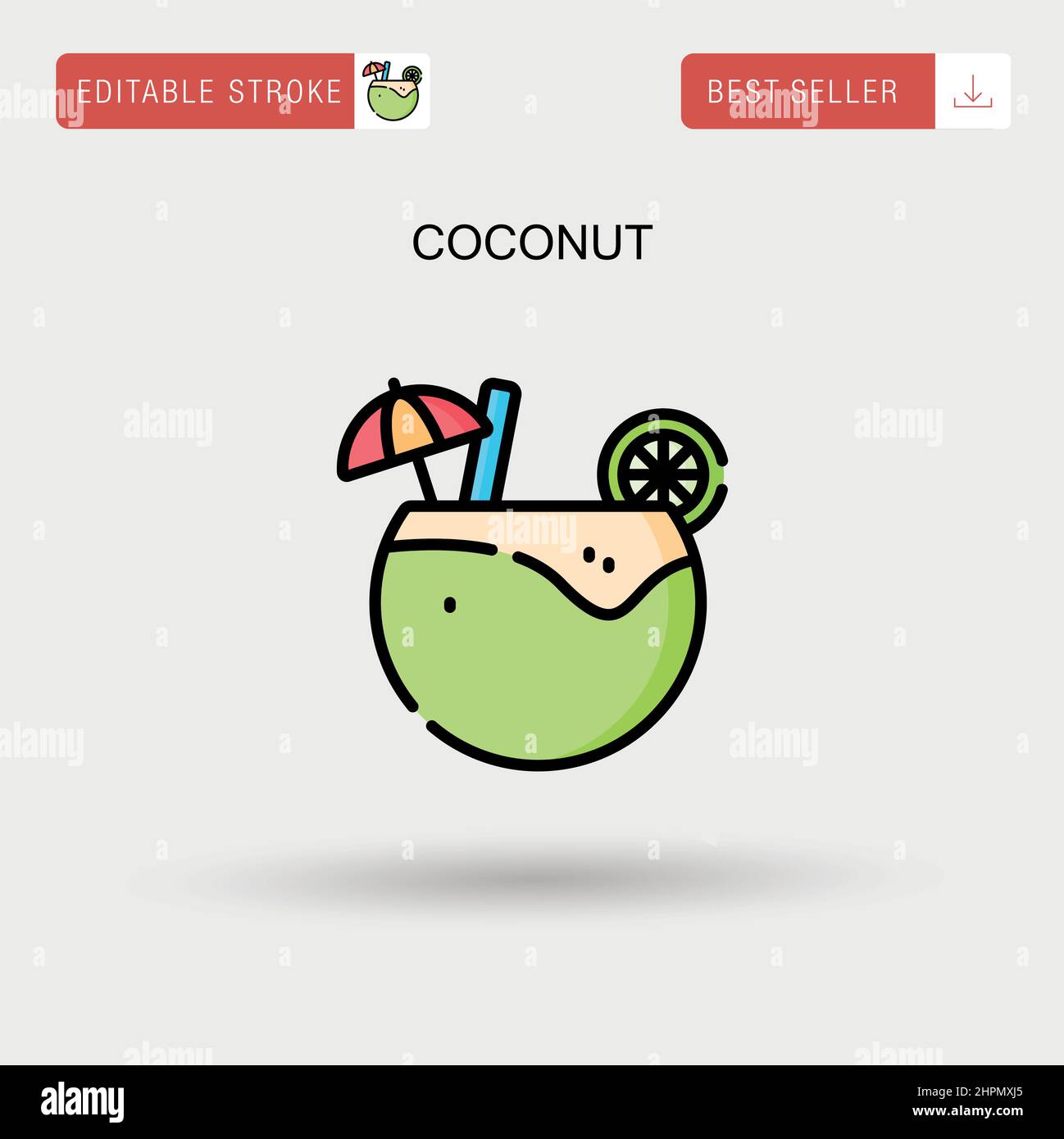 Coconut white background Stock Vector Images - Alamy