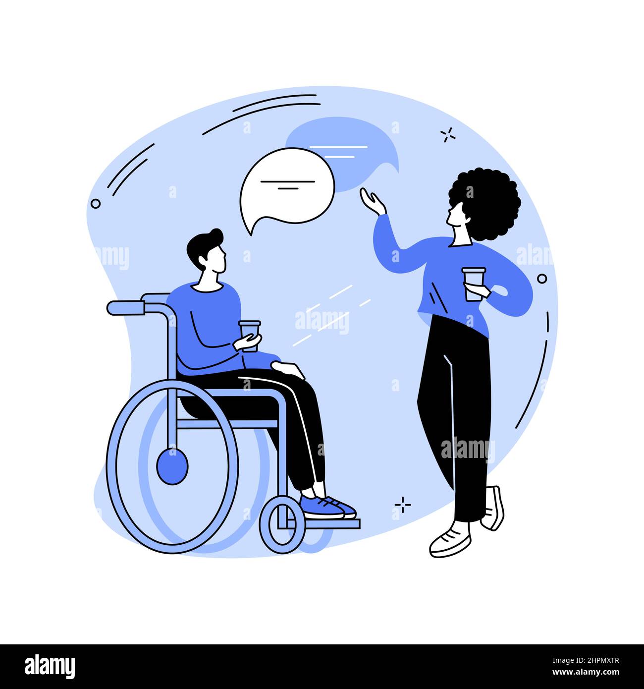 Social adaptation of disabled people abstract concept vector ...