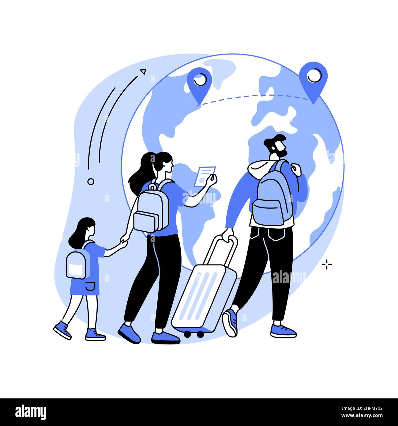 International migration abstract concept vector illustration Stock ...