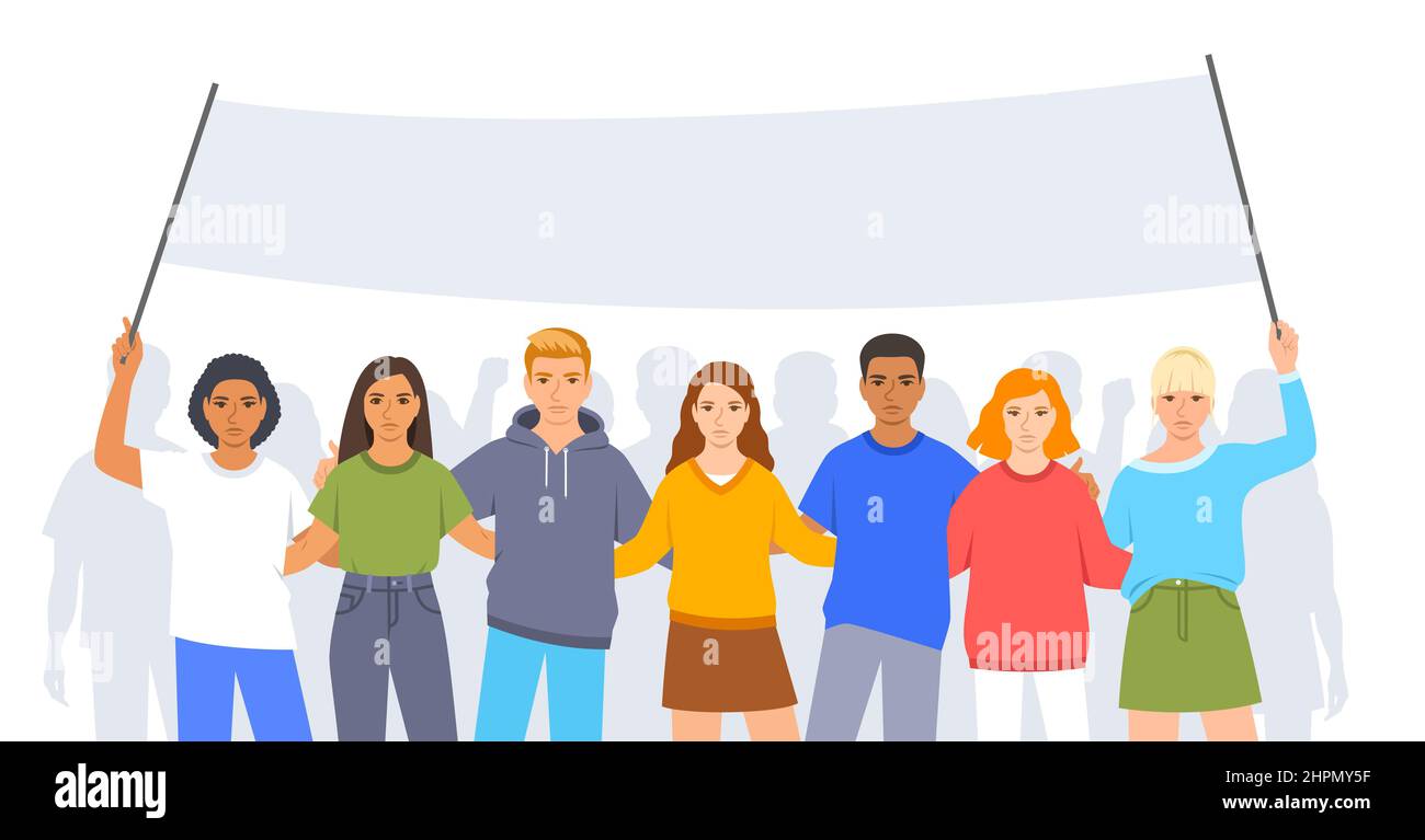 Demonstration standing holding placard student support hi-res stock ...