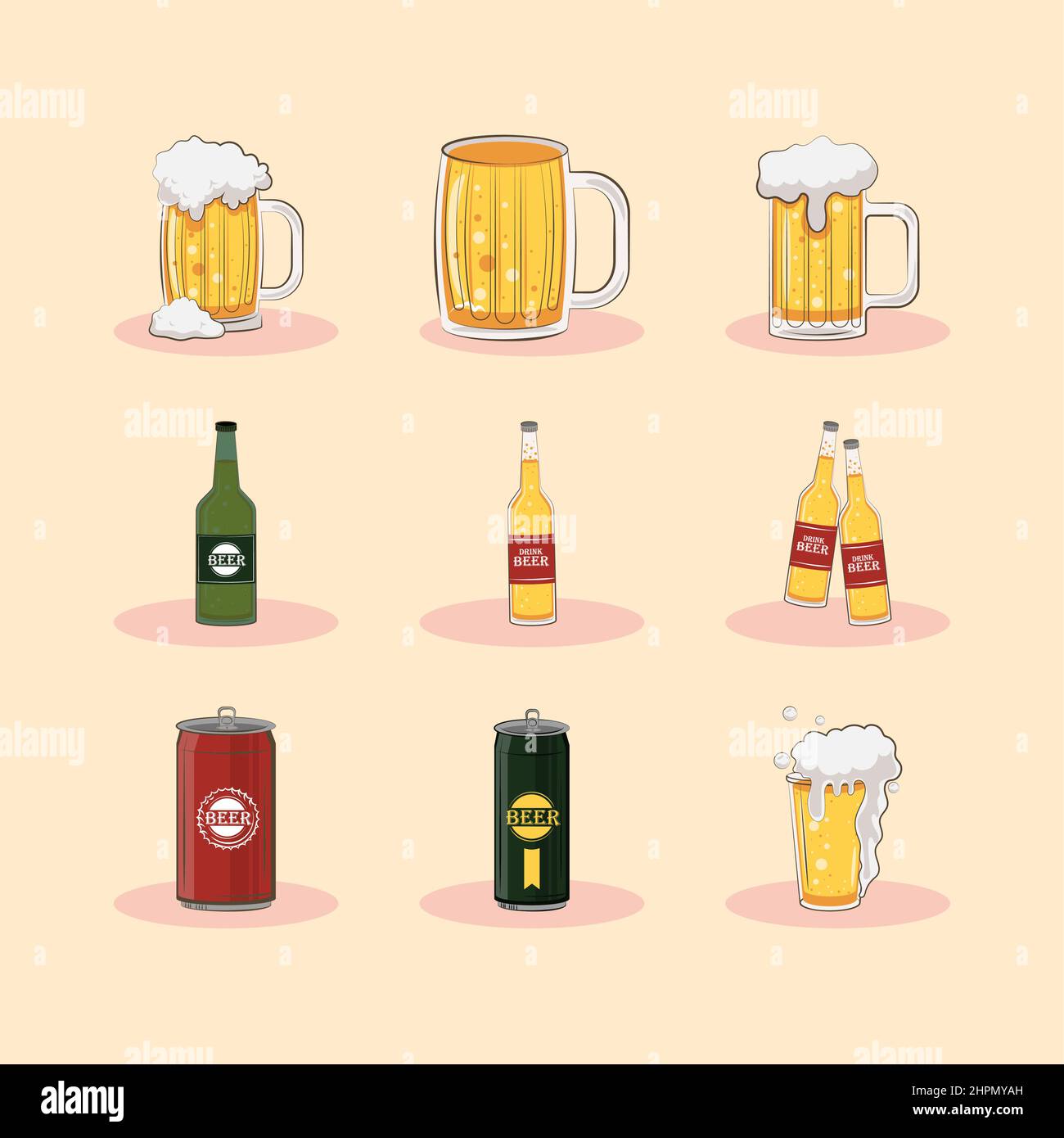 beers drink alcohol Stock Vector Image & Art - Alamy