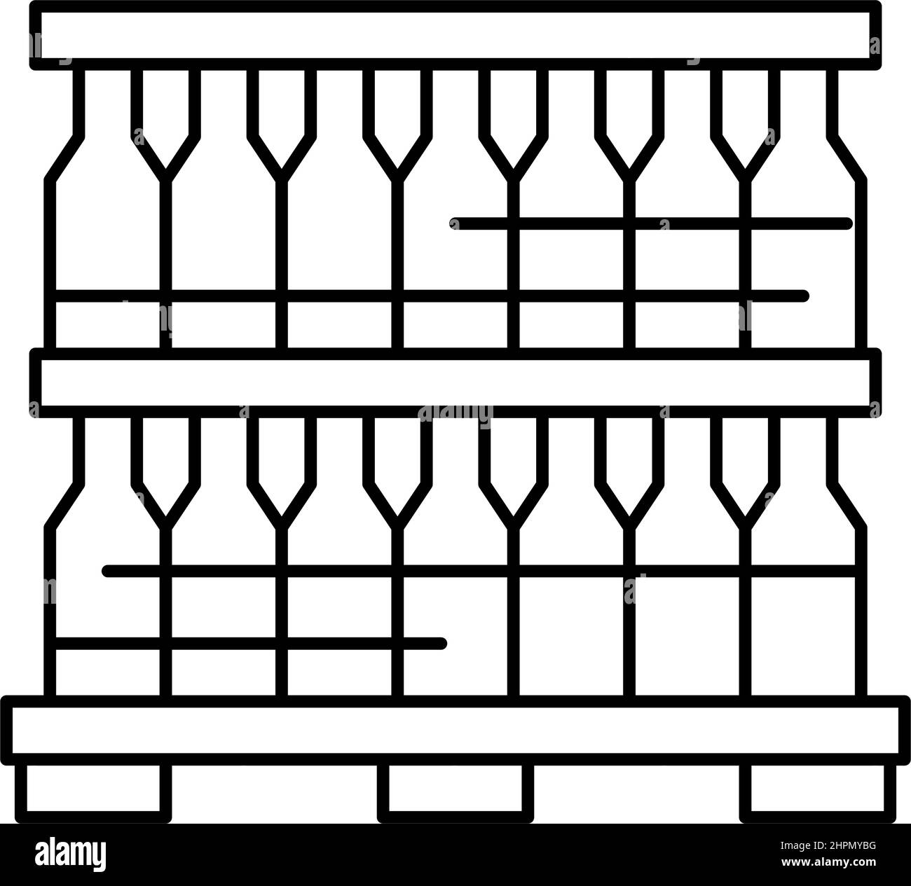 bottle glass packing and storage line icon vector illustration Stock ...